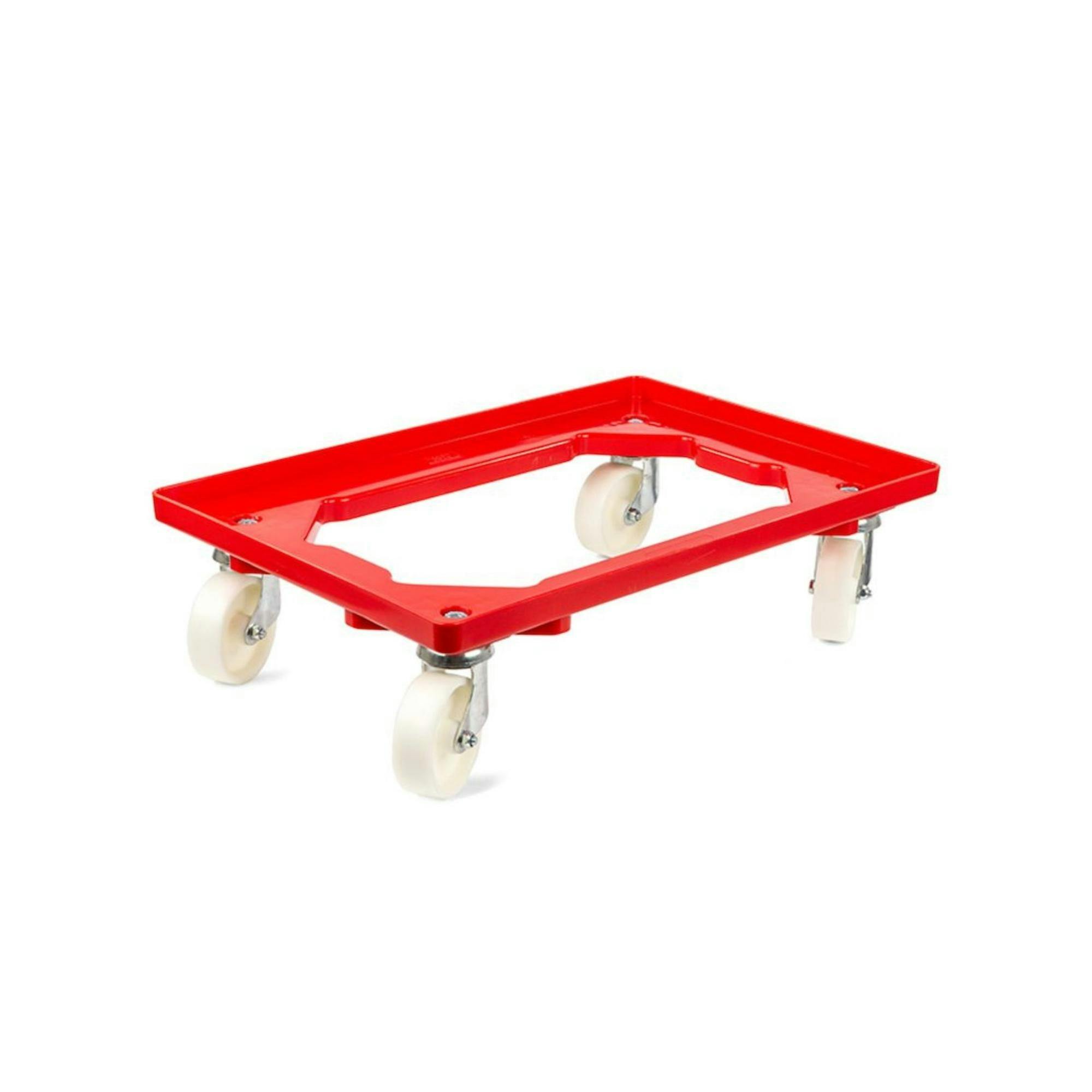 PROREGAL Transportroller für Euroboxen 60x40cm mit Kunststoffräder rot ...