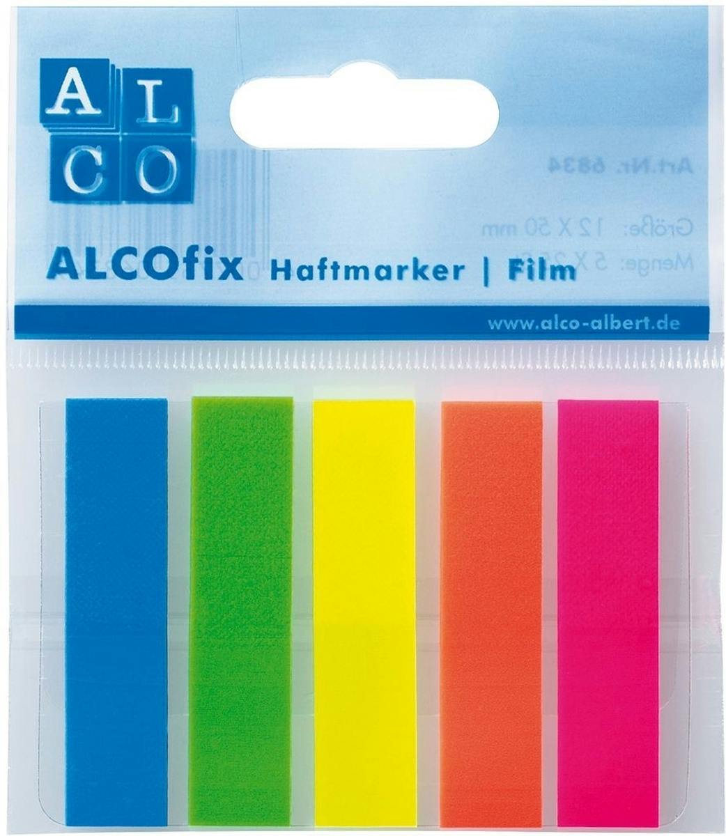Haftmarker Alcofix 50x12mm VE=5 Farben je 25 Stück | METRO
