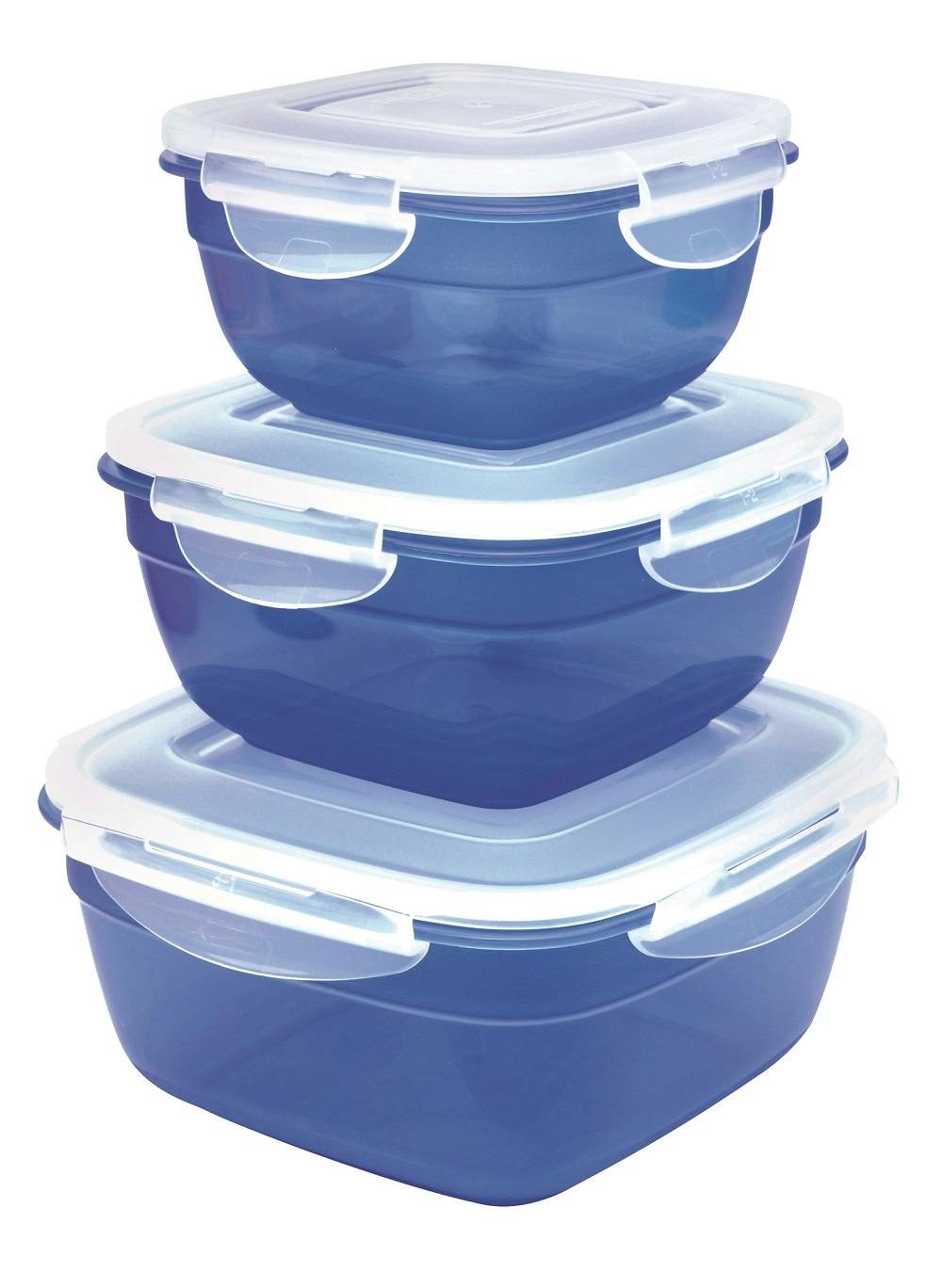 Lock&Lock HSM8450PSB3 Schüssel Set 3-tlg. quadratisch, blau | METRO ...