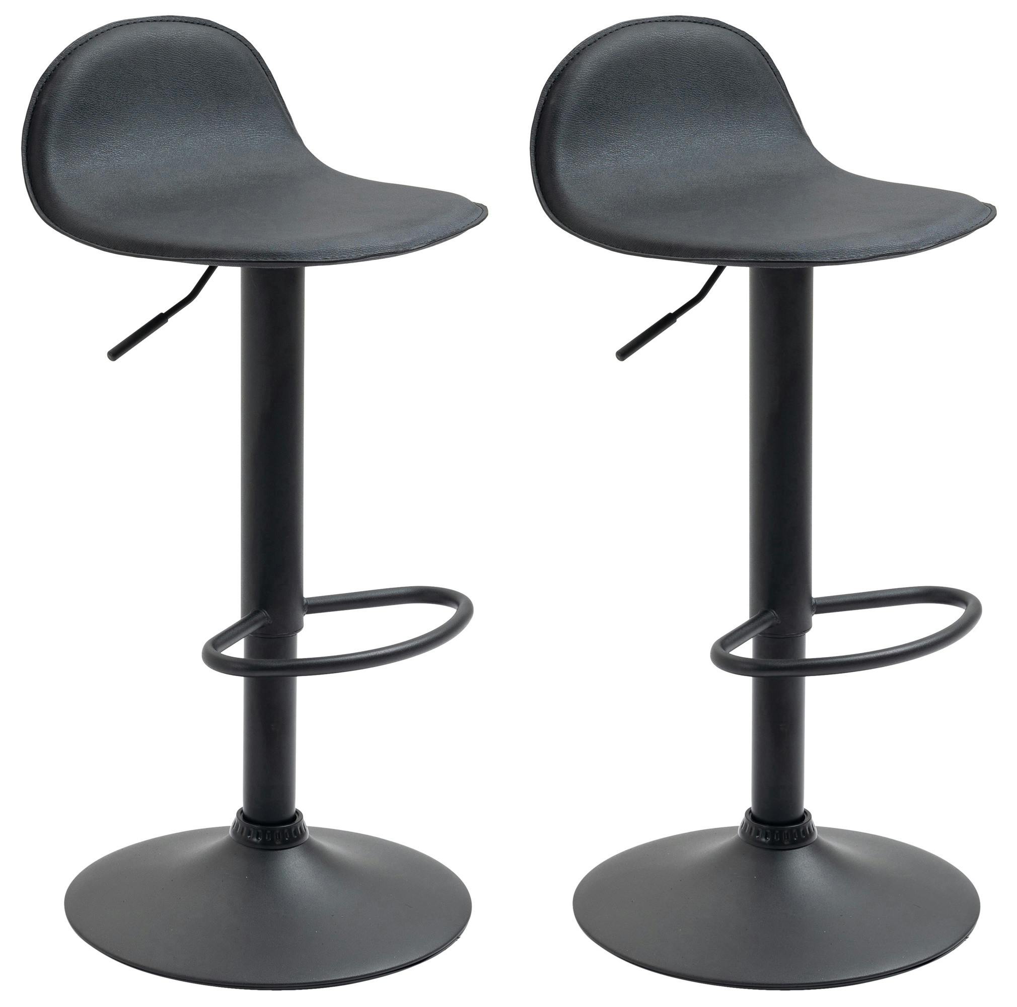 2er Set Barhocker Lana V2 Kunstleder schwarz/schwarz | METRO