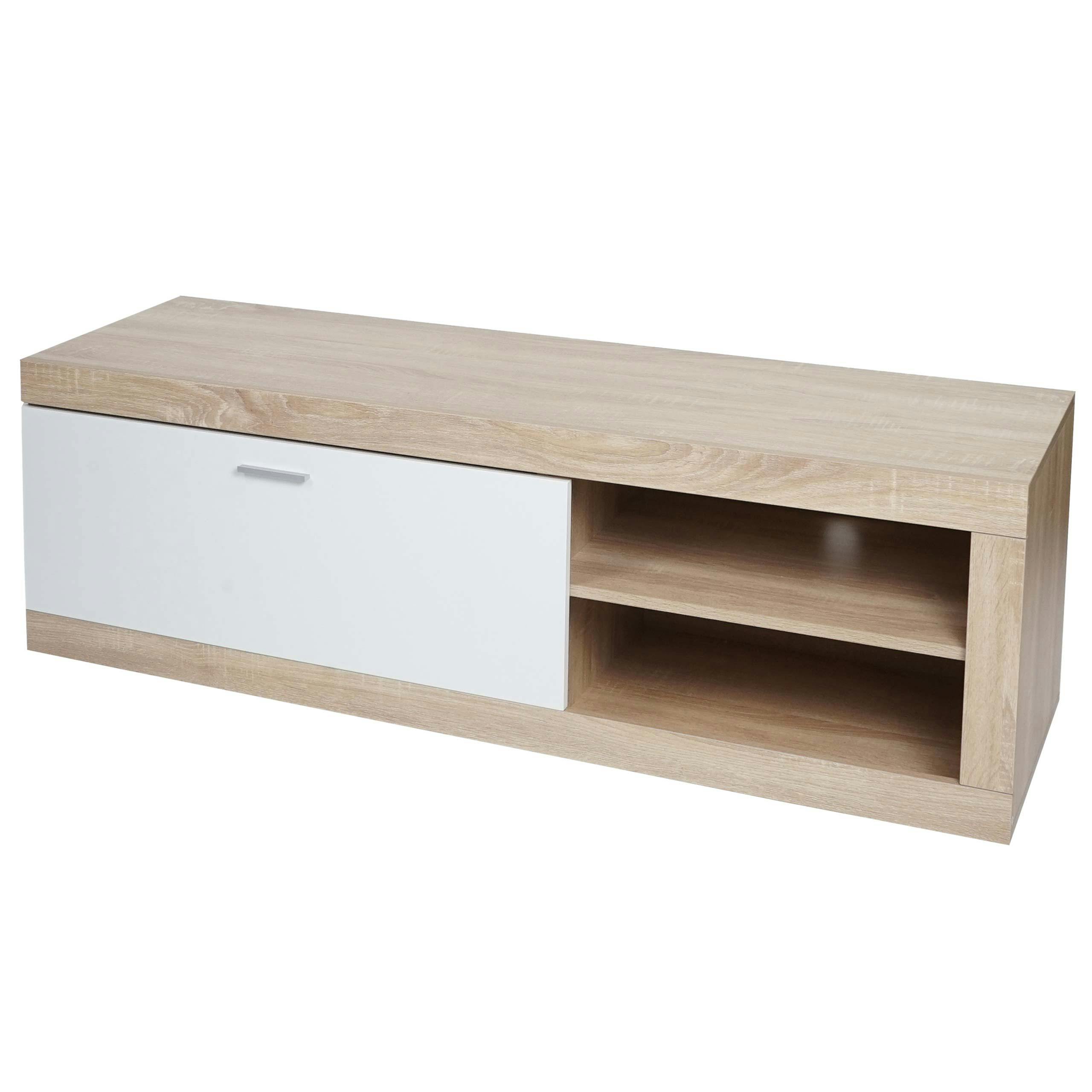 TV-rek HWC-L33, TV-standaard TV-tafel lowboard TV-kast ladekast, hout ...