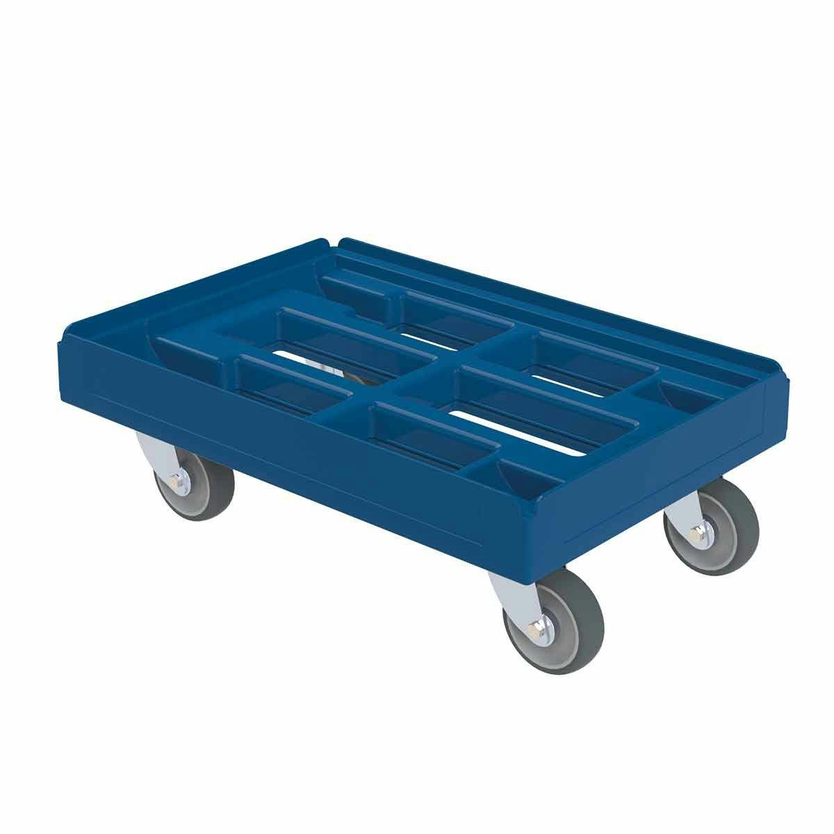 Transportroller KU blau, 610 x 410 mm, verschweißte Variante, ø 100 TPE ...
