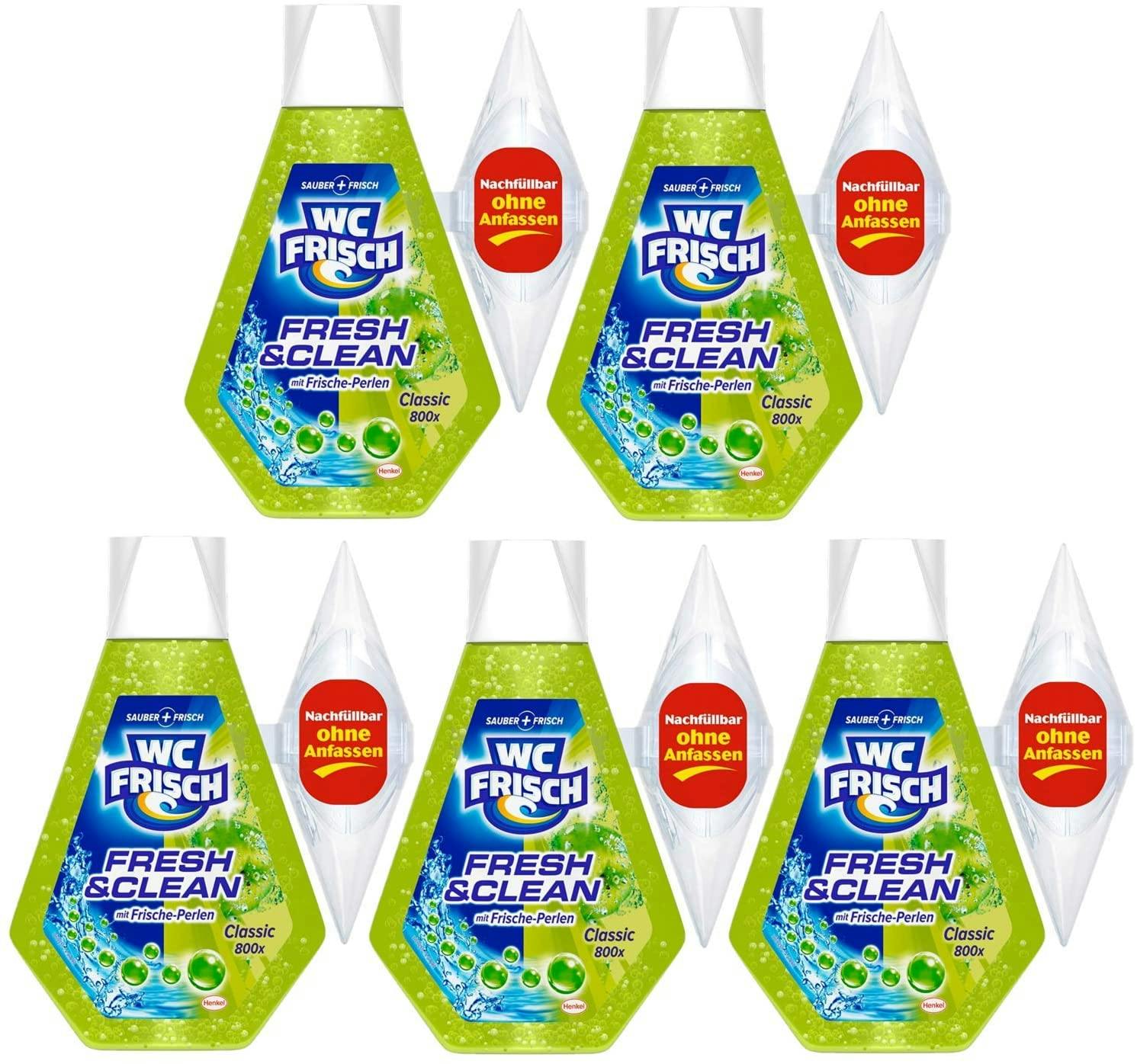 WC Frisch Fresh Clean 5x200ml Duftspüler Gel Frische-Perlen WC Reiniger ...