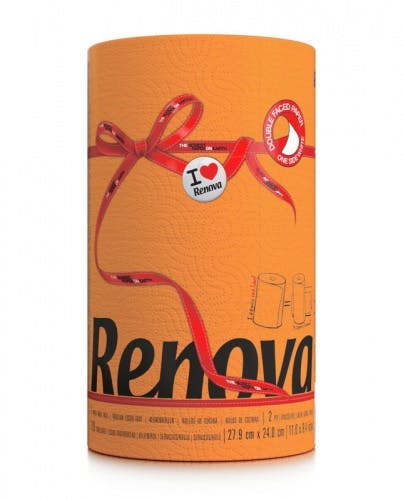 Farbige Küchenrolle in ORANGE XXL, Haushaltsrolle von Renova, 120 ...