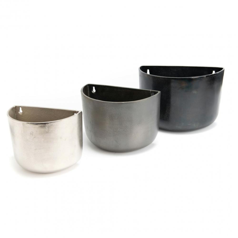 Ensemble de 3 portes plantes muraux - Gris Aluminium Amadeus 23x15 cm ...