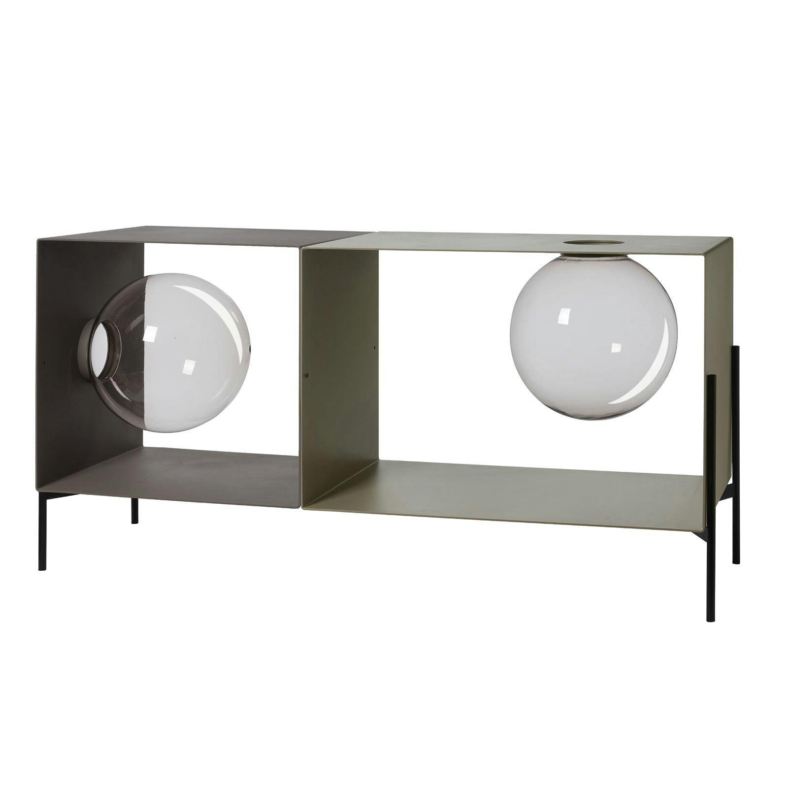 Globe Doppel-Wohnzimmermöbel 123 x 40 x 60 cm aus Eisen mit zwei darin ...