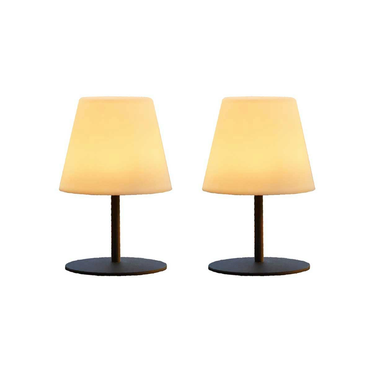 Set de 2 lampes de table sans fil LED H16CM Gris Lumisky | METRO
