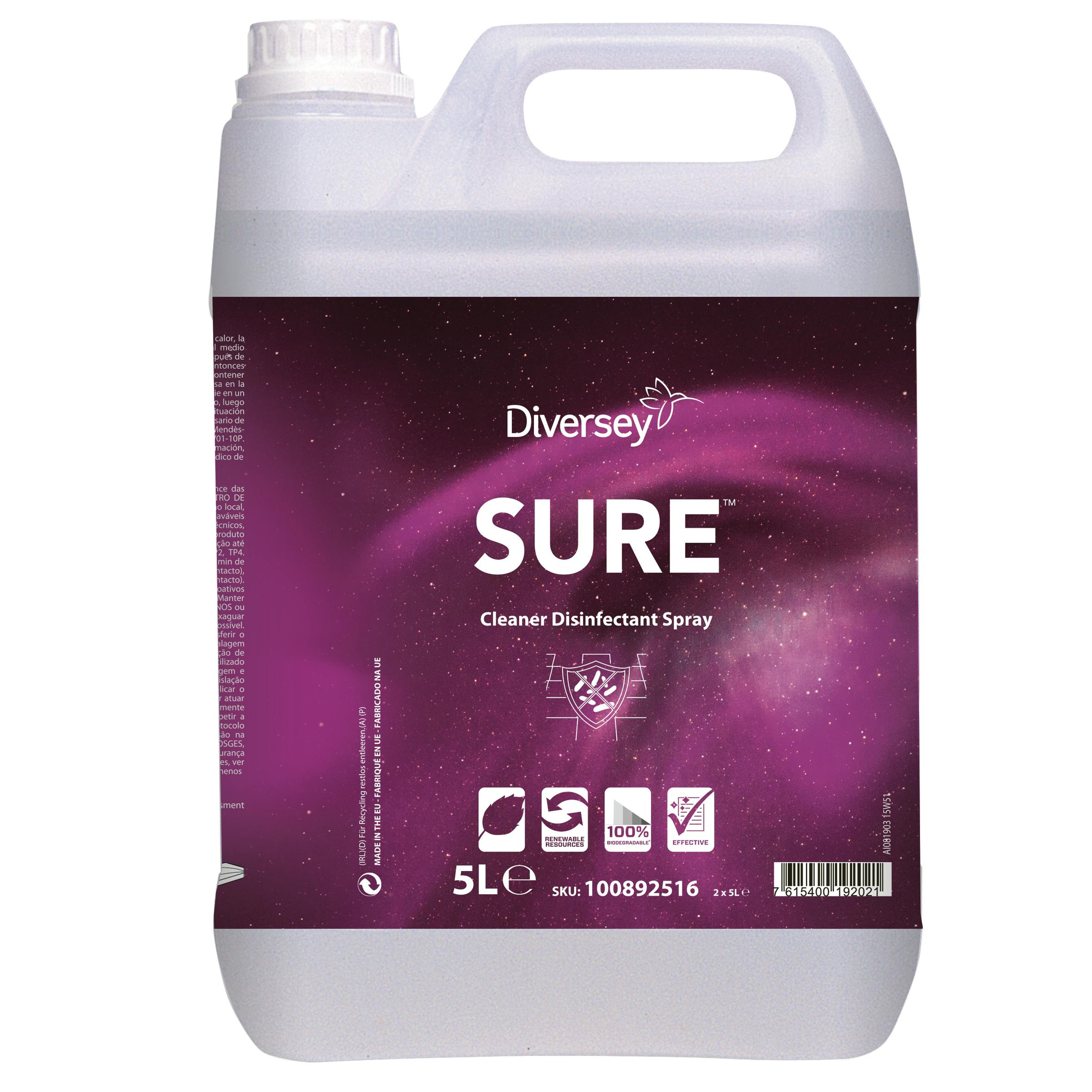 SURE | Cleaner Disinfectant Spray - Detergente Desinfectante - 5 L | Makro
