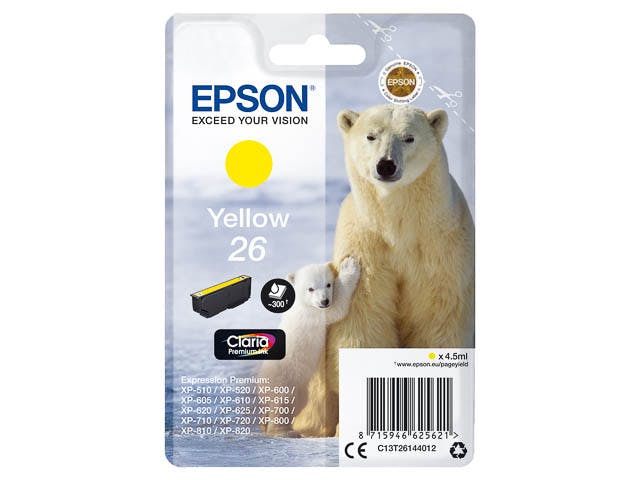 Originele Epson inkt T2614 Geel voor Expression Premium Xp-600, Xp-605 ...