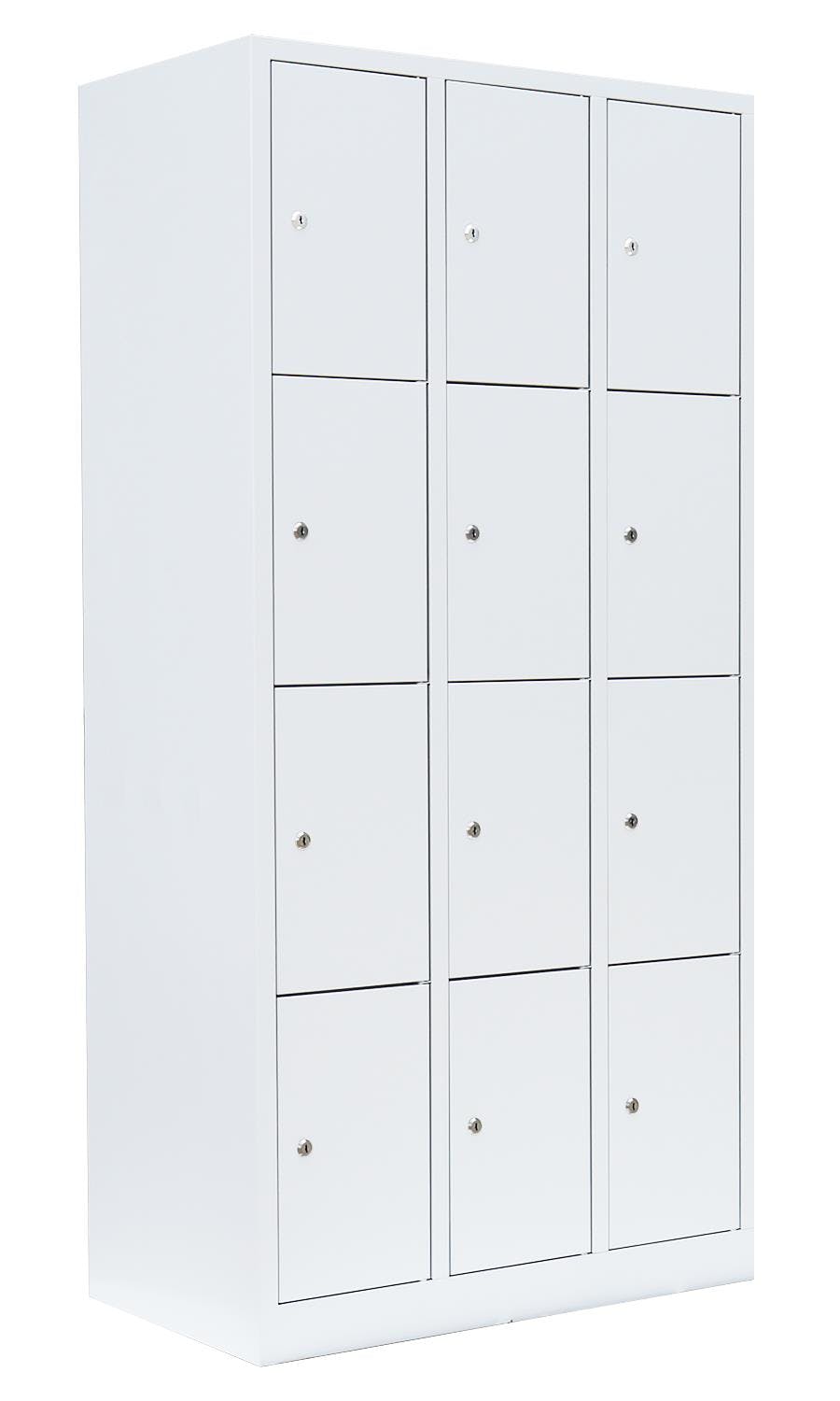 Schließfachschrank 12 Fächer Wertfachschrank Fächerschrank Spind Weiß ...