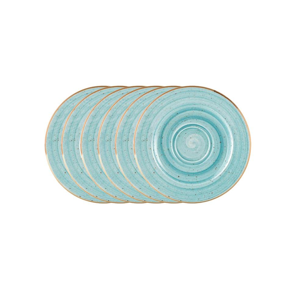6x Bonna Aura Aqua Rita Untertasse 12cm Türkis Porzellan AAQRIT02KT ...