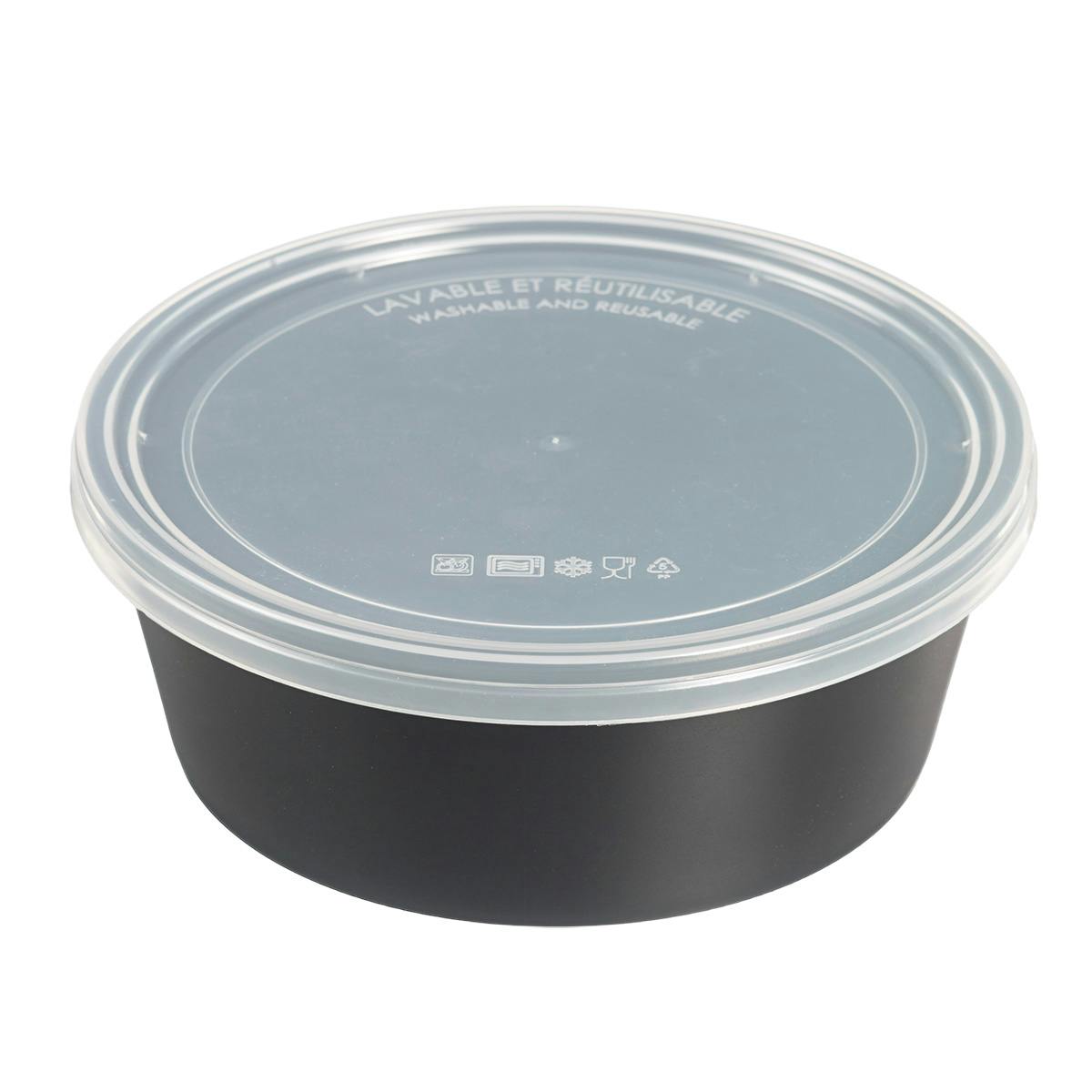 SOLIA Saladier LOOP avec couvercle PP noir 1300 ml - DP10406 - par 60 pièces | METRO