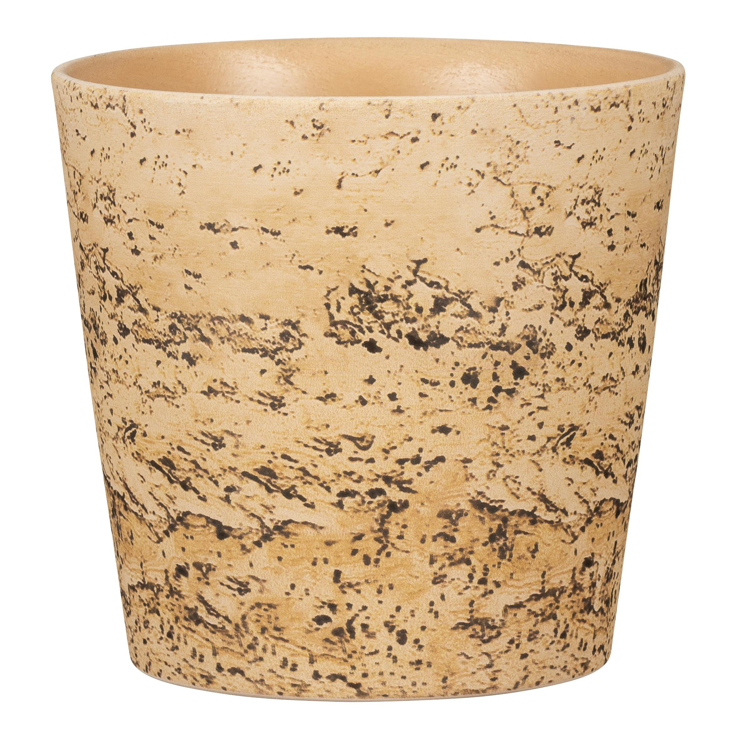 Scheurich Cork Style, Blumentopf aus Keramik, Farbe: Cork, 16 cm Durchmesser, 12,8 cm hoch, 2 l ...