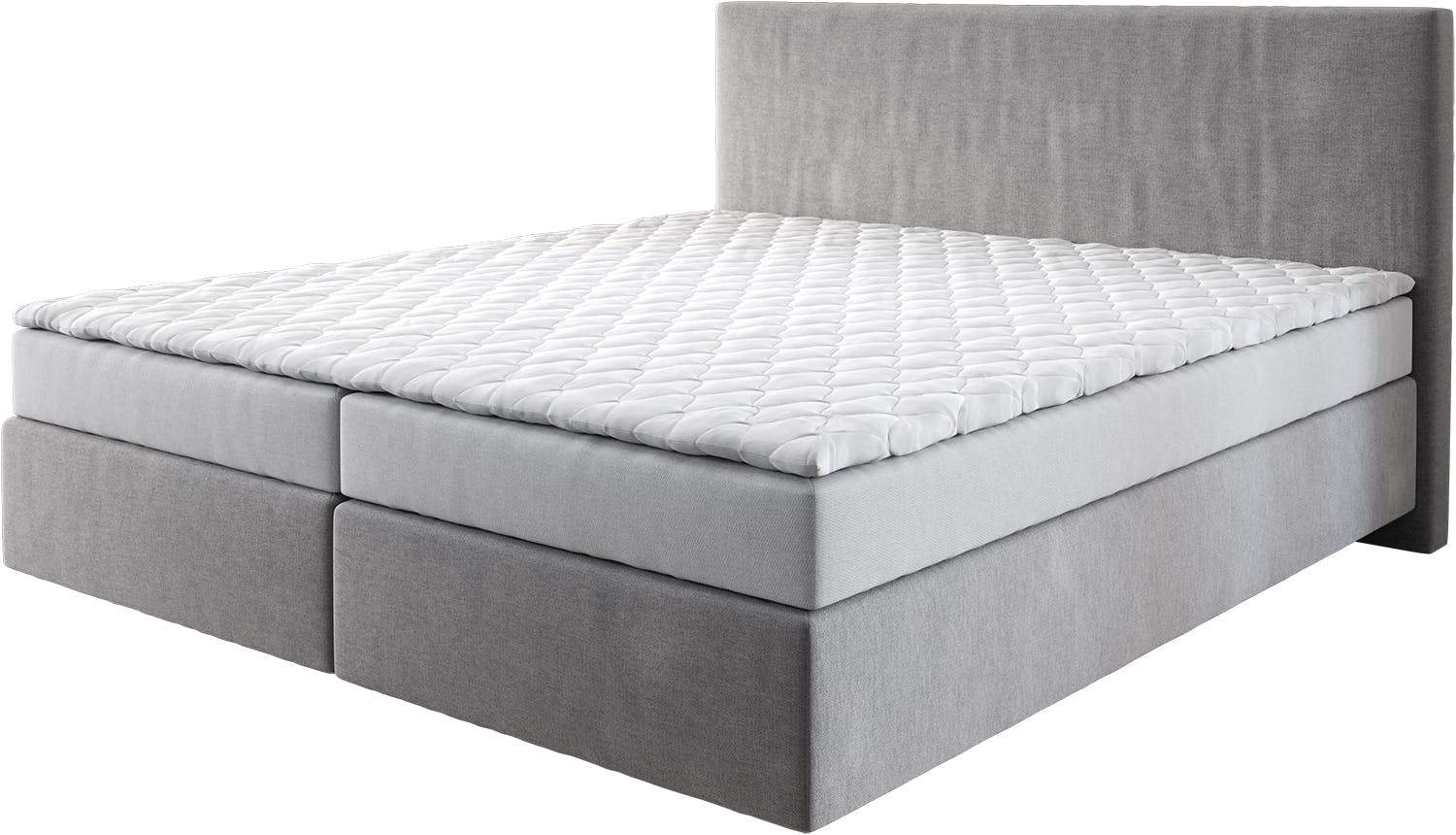 Boxspringbett Dream-Well Mikrofaser Grau 180x200 cm mit Matratze und ...