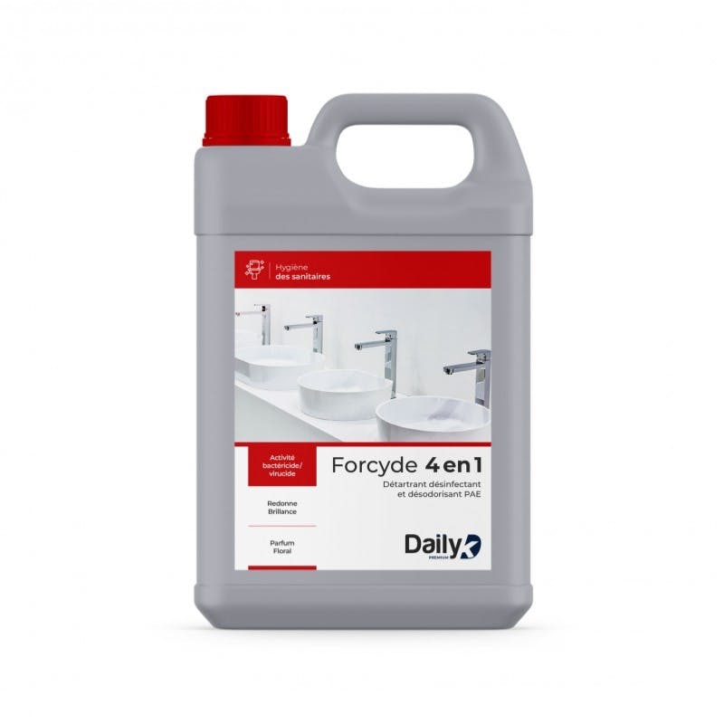 Nettoyant désinfectant sanitaire FORCYDE 4 EN 1- - Bidon 5l - Daily K ...