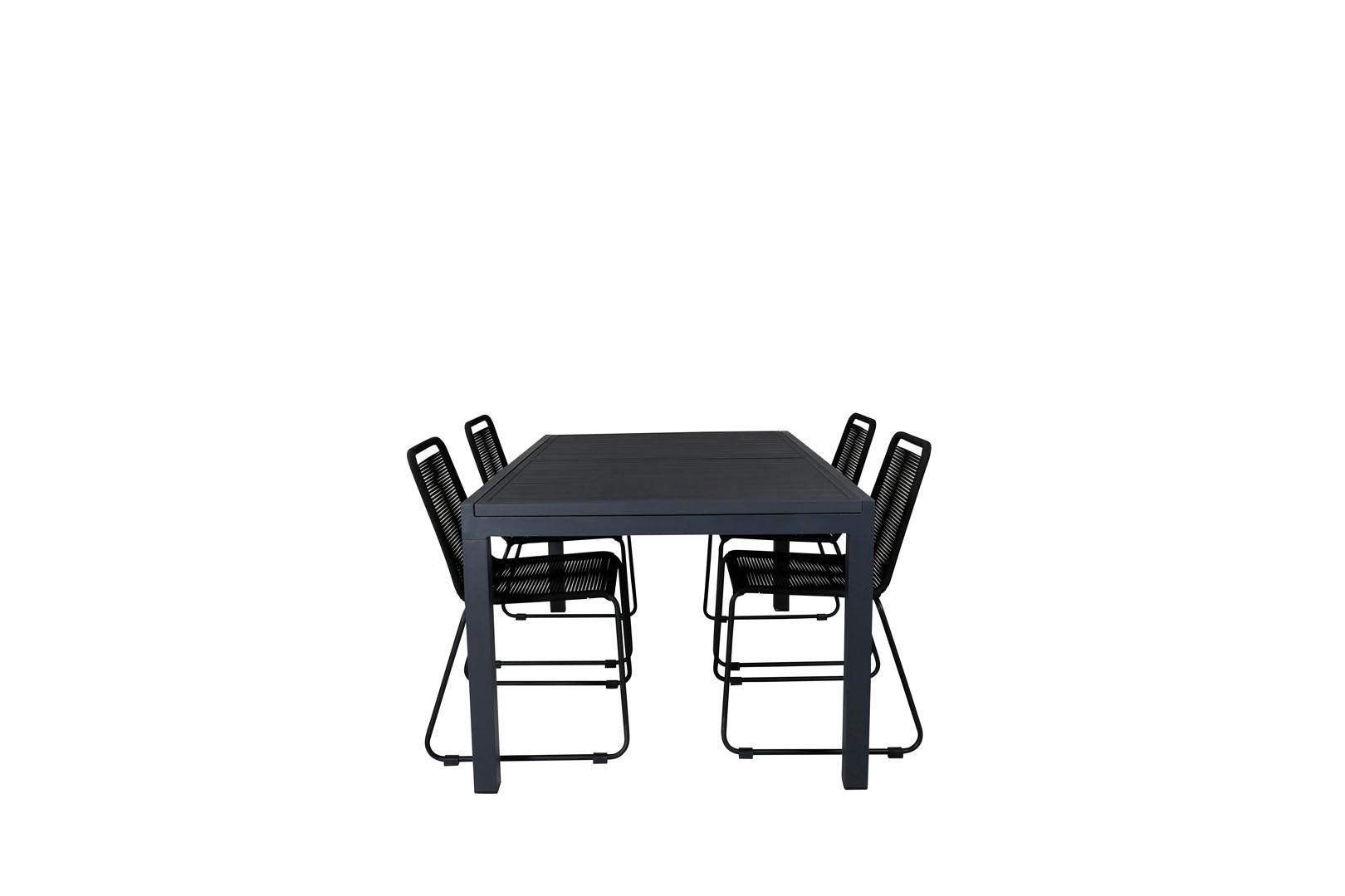 Marbella Gartenset Tisch 100x160/240cm und 4 Stühle stabelS Lindos ...