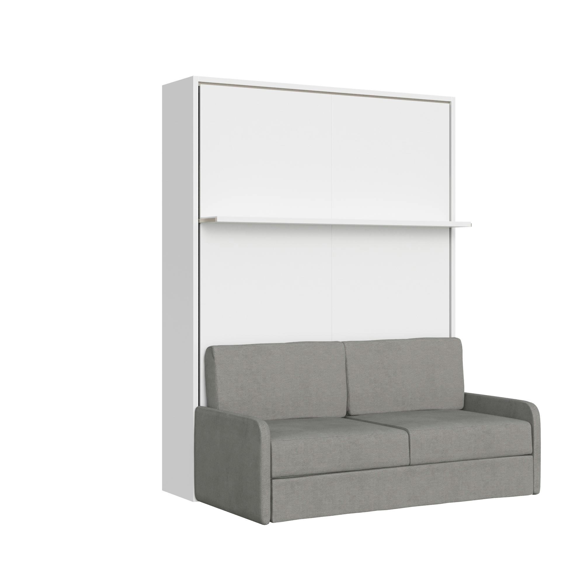 Versia Sofà 140 verticaal opklapbaar Frans bed met witte bank en plank ...