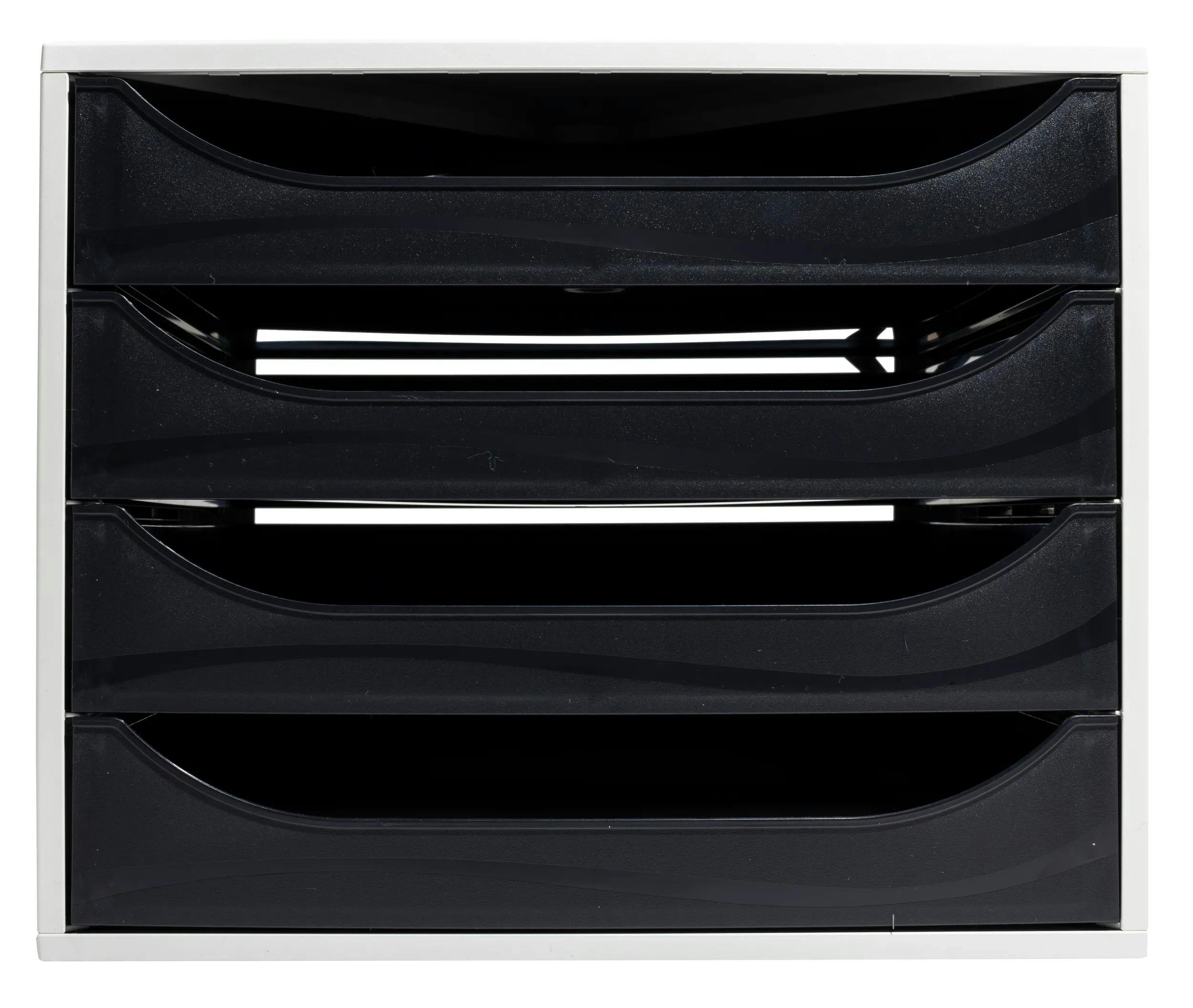 Exacompta 2286014D ECOBOX Schubladenbox mit 4 Schubladen - Schwarz | METRO
