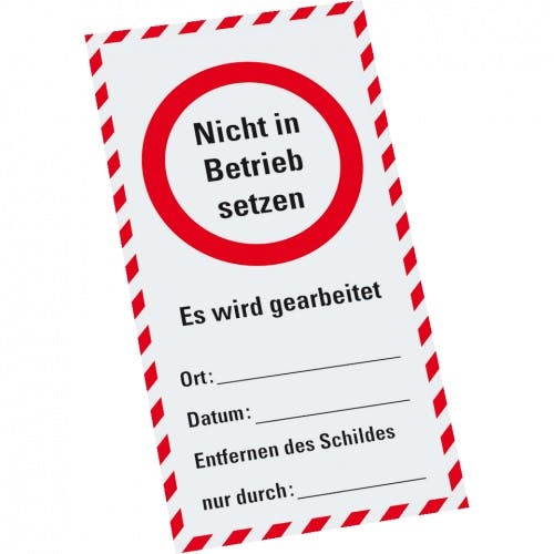 Aufkleber I Wartungsaufkleber Nicht in Betrieb setzen, Papier ...