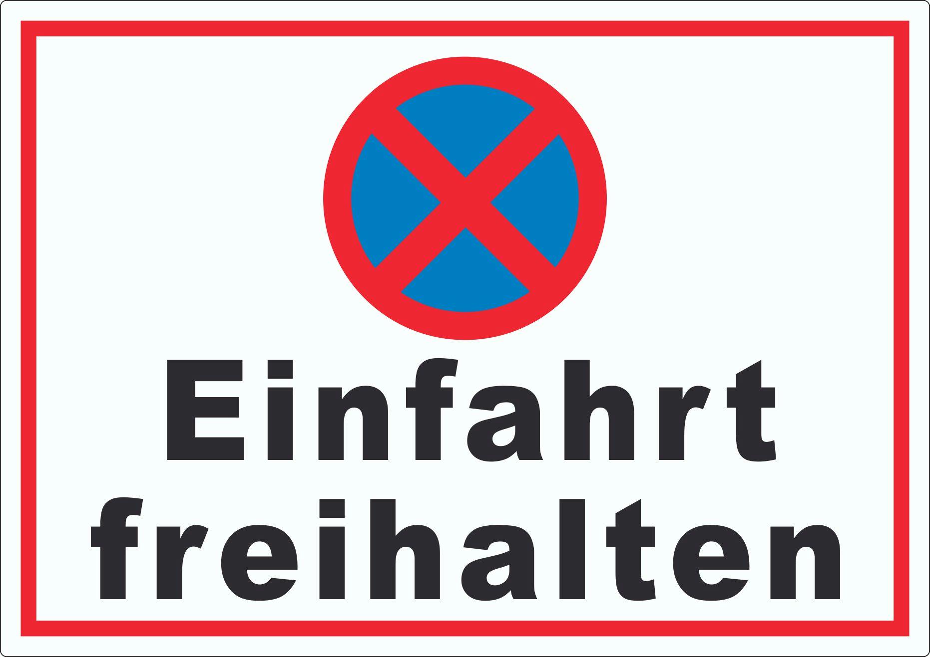 Parken verboten Einfahrt freihalten waagerecht Aufkleber A5 (148x210mm ...