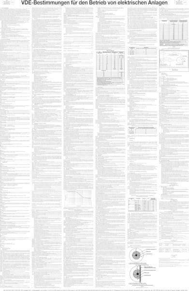 VDE Aushang, VDE-Bestimmungen für den Betrieb von elektrischen Anlagen gem. DIN VDE 0105-100 ...