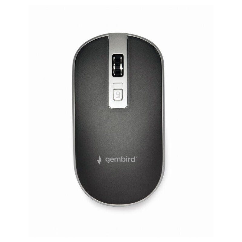 Draadloze optische muis 800-1600 Dpi, 4 knoppen, zwart & grijs | Makro