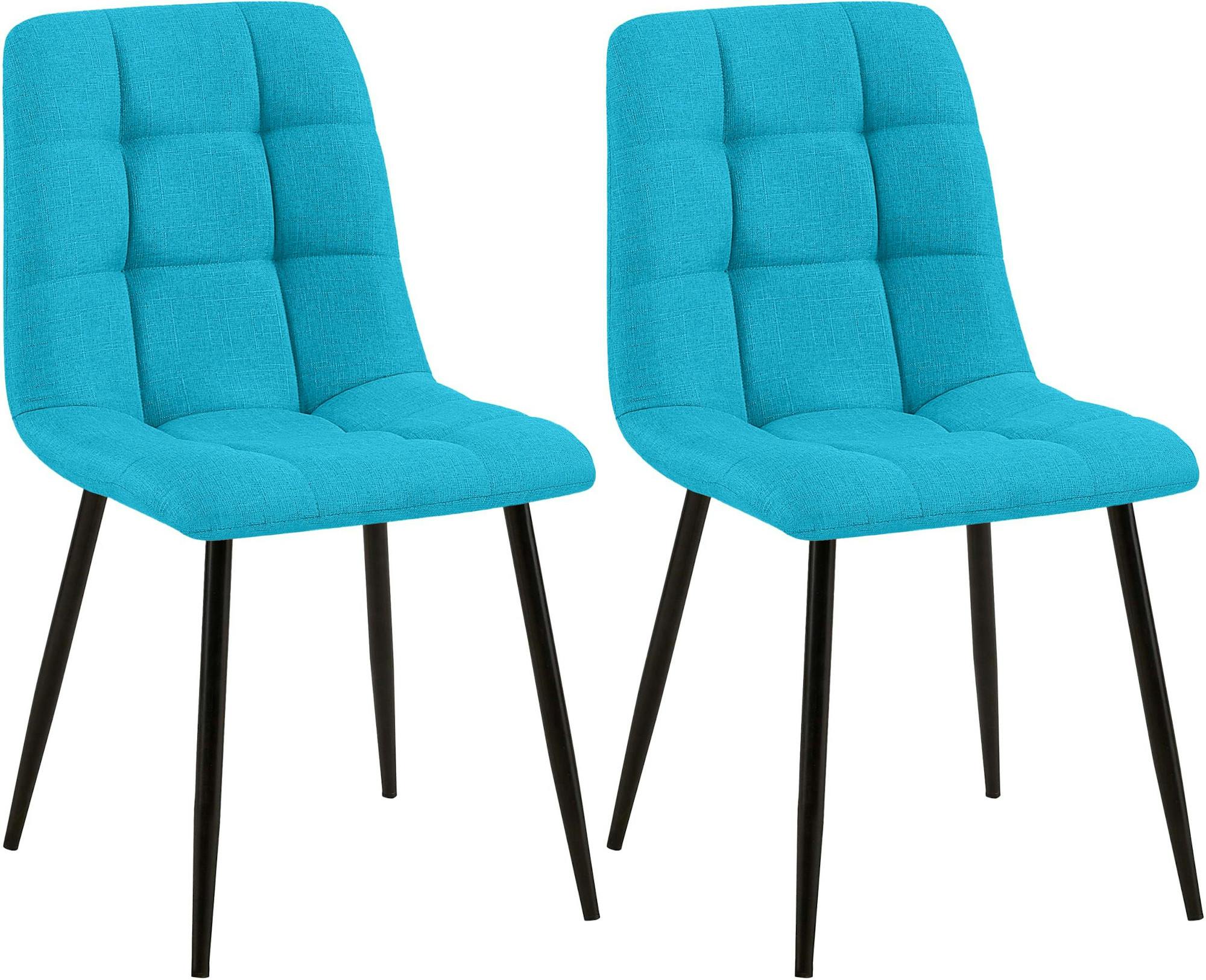 Lot de 2 chaises de salle à manger Tilde Turquoise/Tissu | METRO