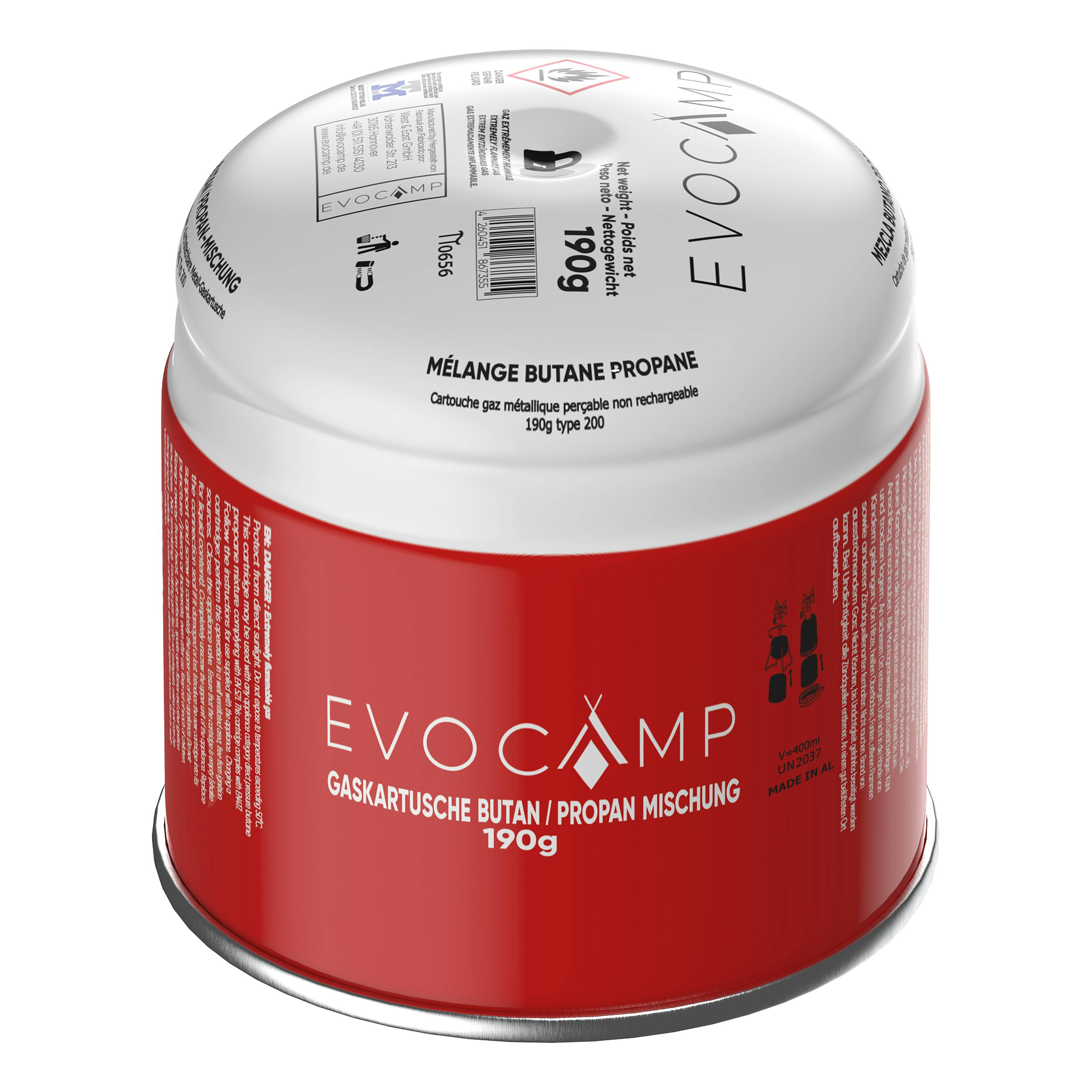EVOCAMP 16x Propan Butan Gaskartusche 190g Stechgaskartusche für Gaskocher Gasbrenner mit ...