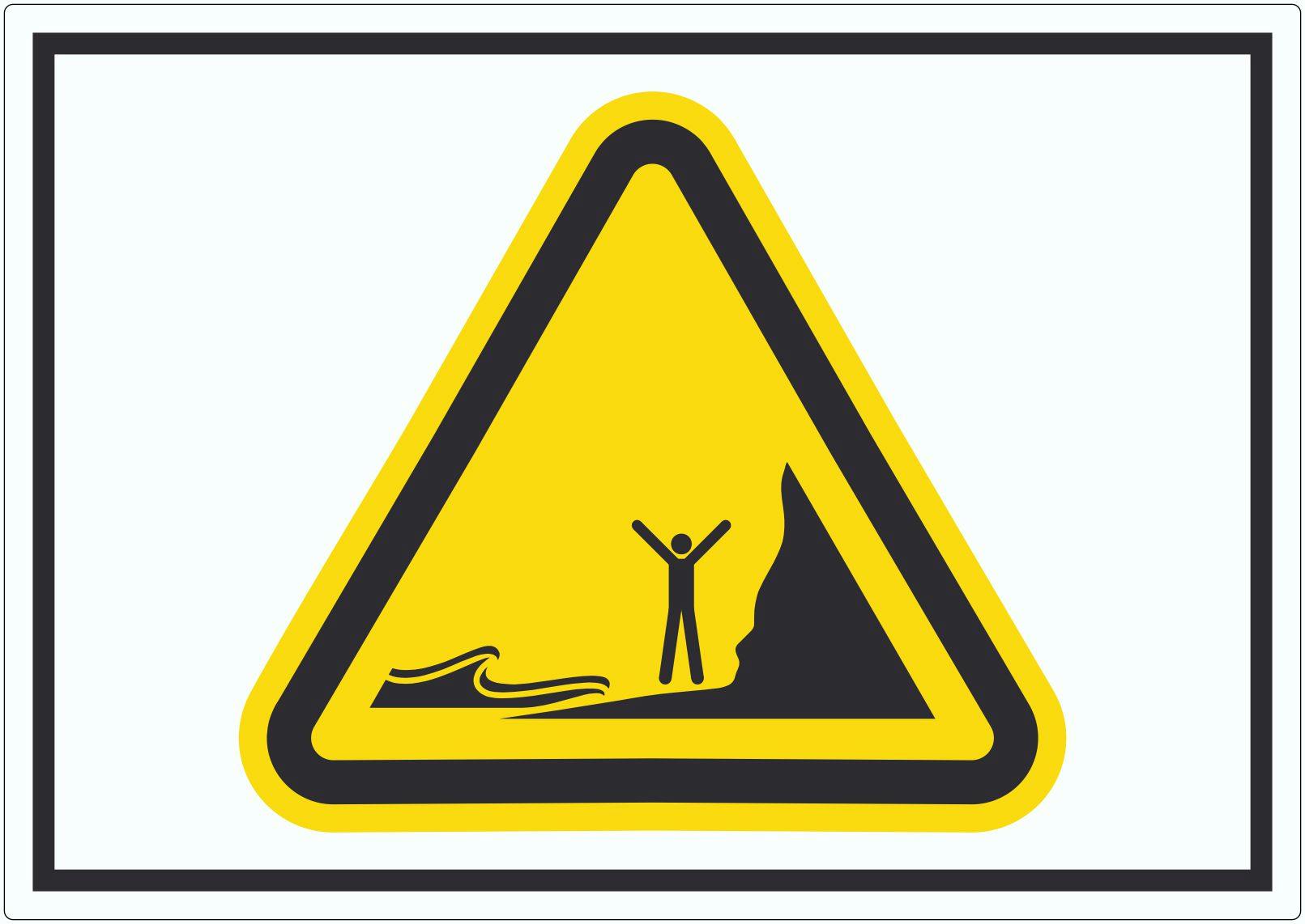 Aufkleber Warnung auflaufende Tide Symbol A9 (37x52mm) | METRO