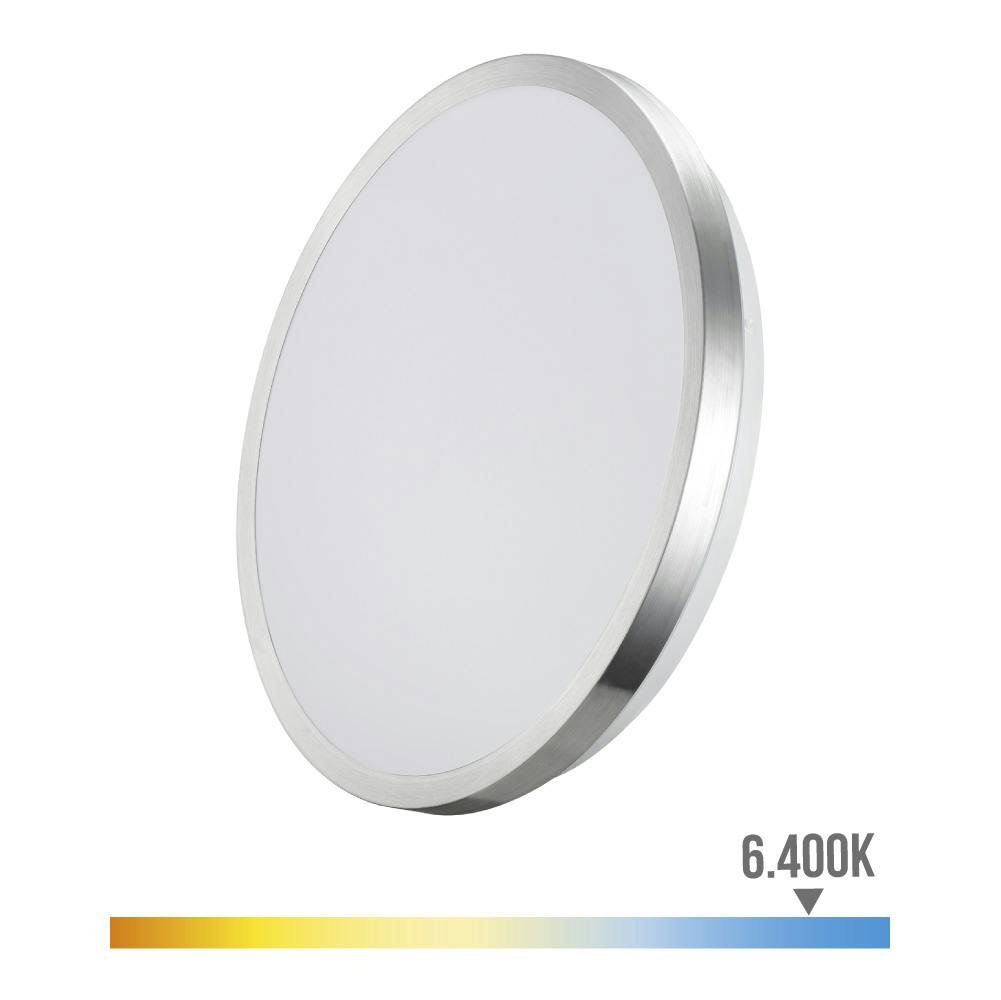 Super Led opbouw wandlamp 12W 1160Lm 6500K Ø26X5,8Cm Chroom frame Edm ...