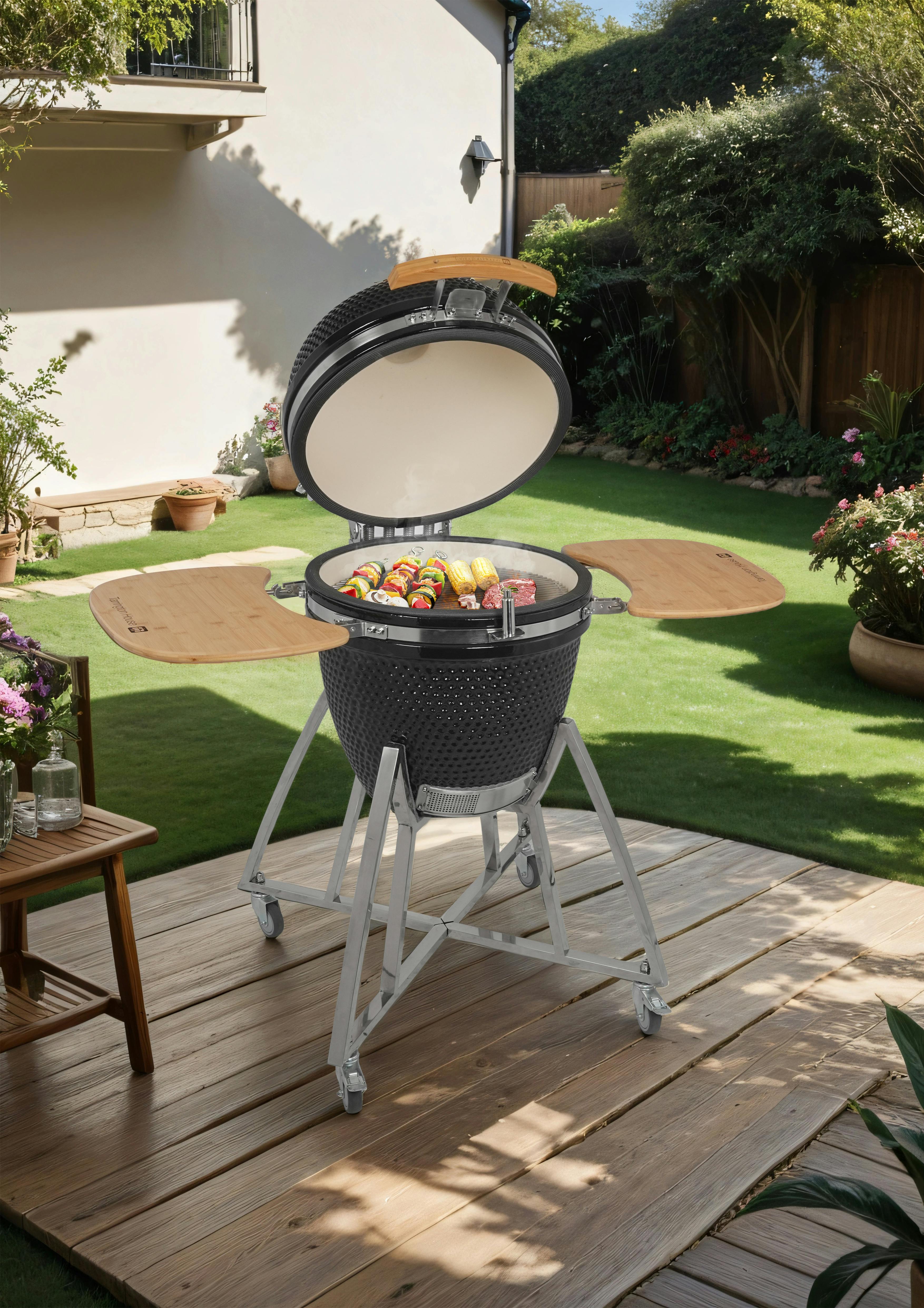 Tarrington House Kamado houtskoolbarbecue Naggado, keramisch/roestvrij ...