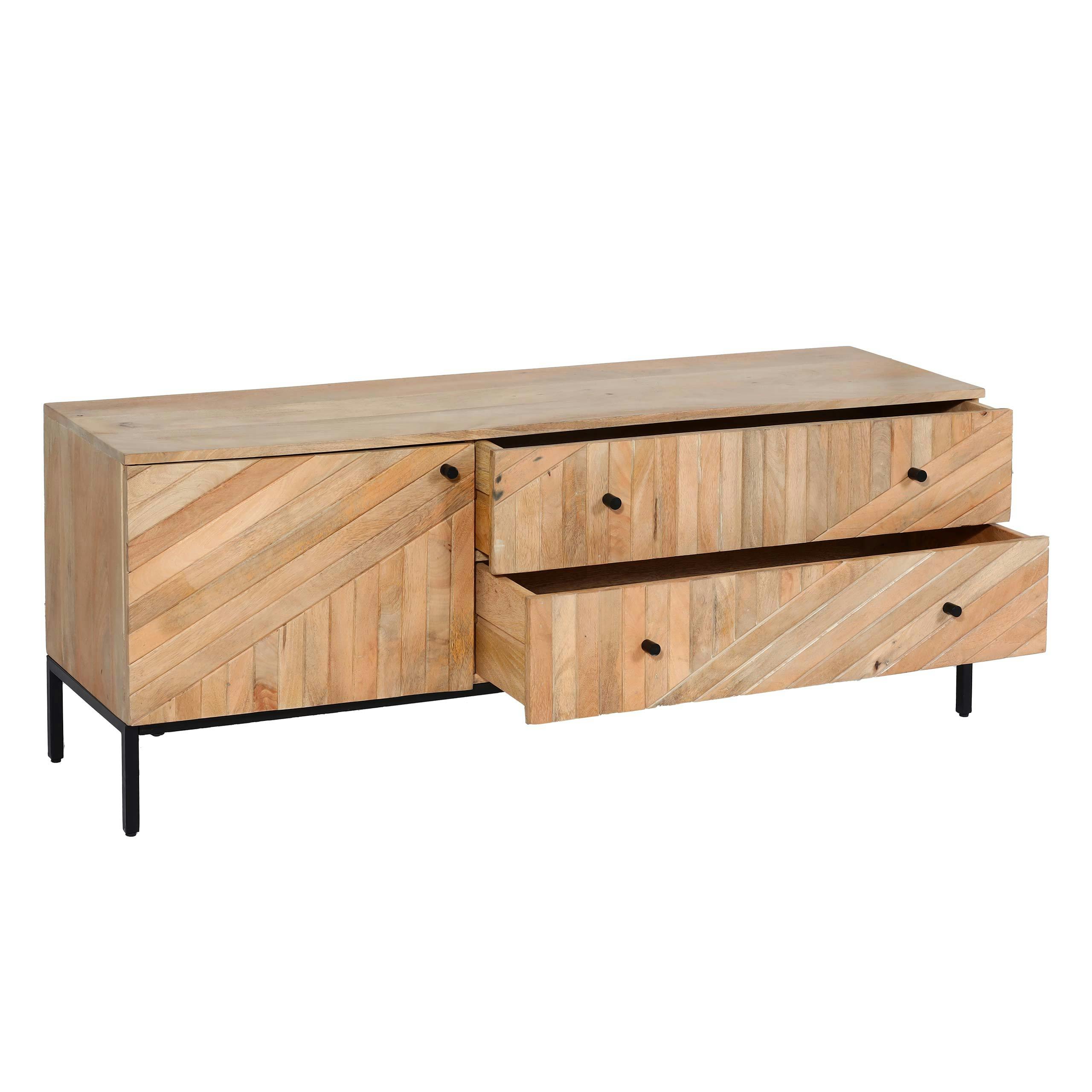 TV-rek HWC-L95, TV-standaard TV-tafel lowboard TV-meubel ladekast ...