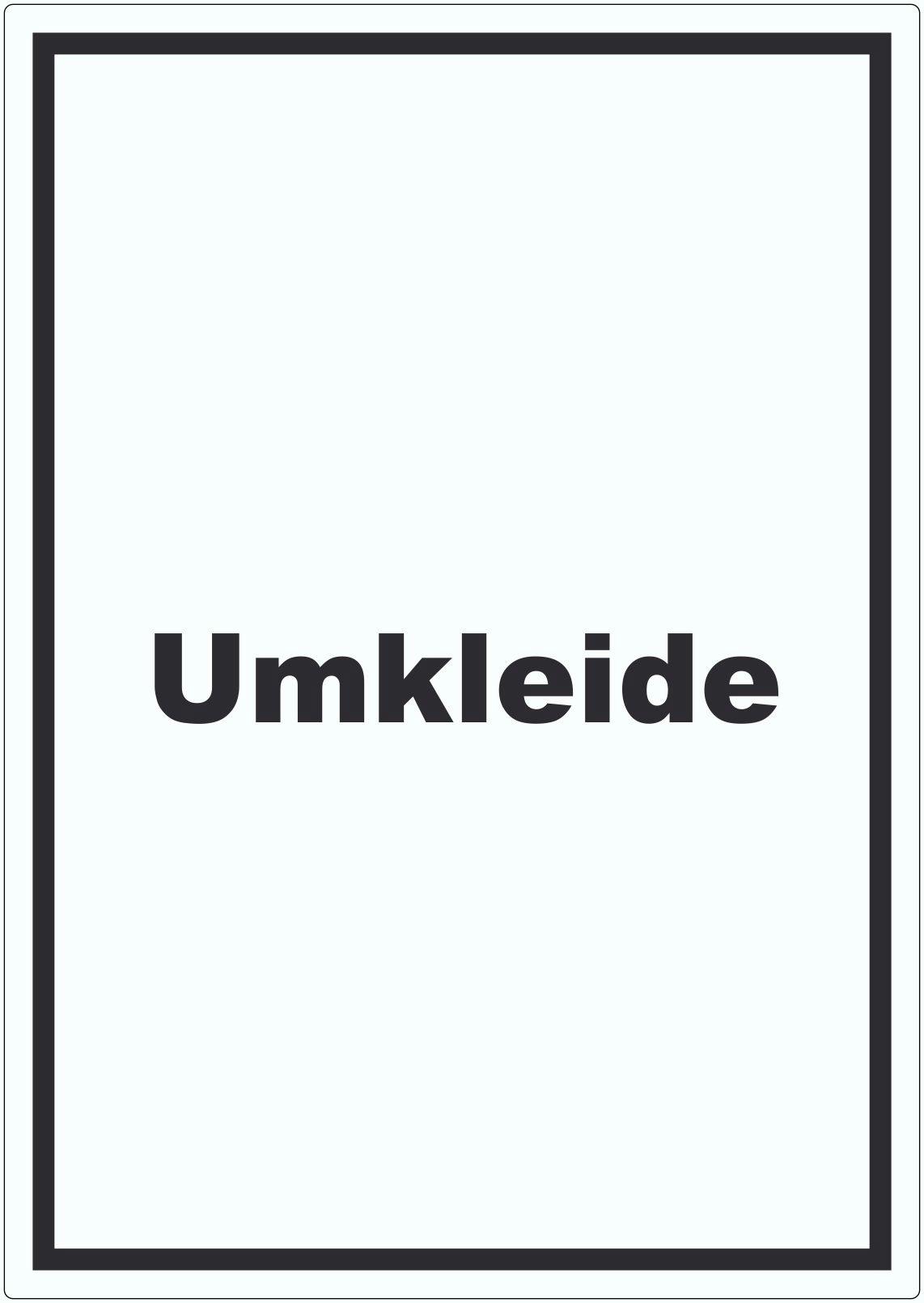 Umkleide Aufkleber mit Text Ankleide Kabine hochkant A3 (297x420mm) | METRO