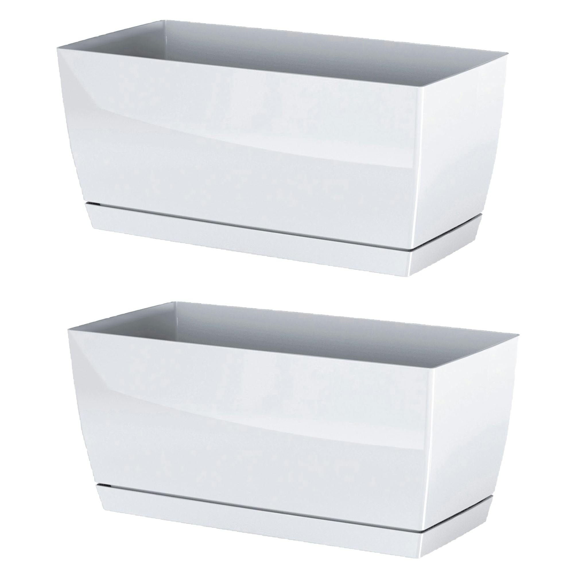 WellHome - Set di 2 Vaso in plastica Coubi Case P colore bianche 29x14 ...