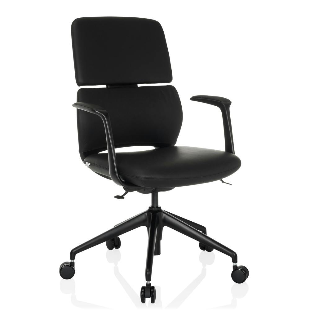 Directiestoel / bureaustoel ATMOS DESIGNER leder zwart hjh OFFICE | Makro