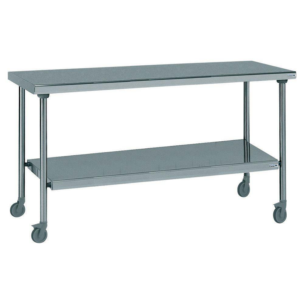 Tournus Equipement Table inox centrale sur roues avec étagère ...