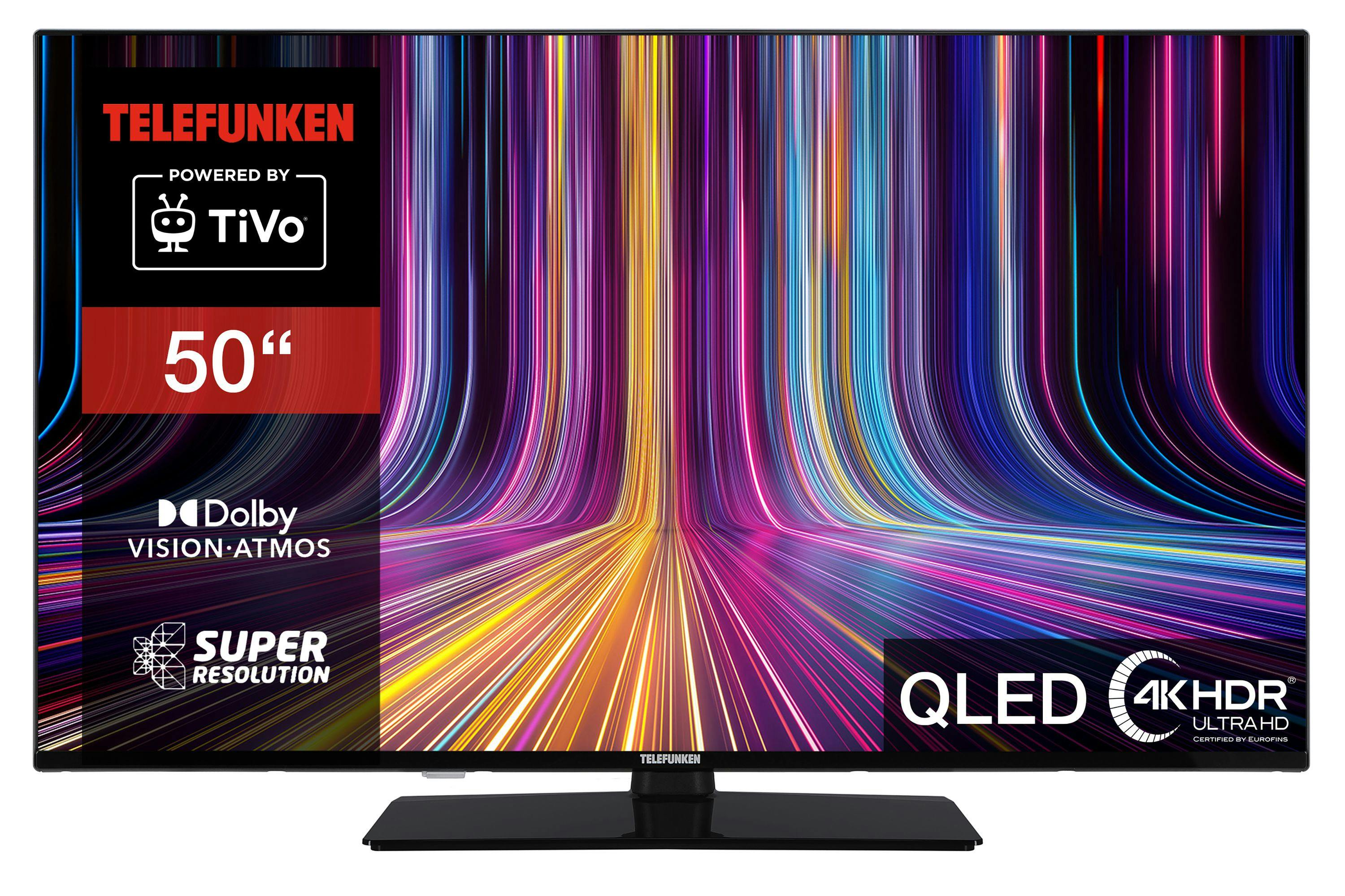 Telefunken 50 Zoll QLED Fernseher Smart TV (4K UHD, HDR Dolby Vision ...