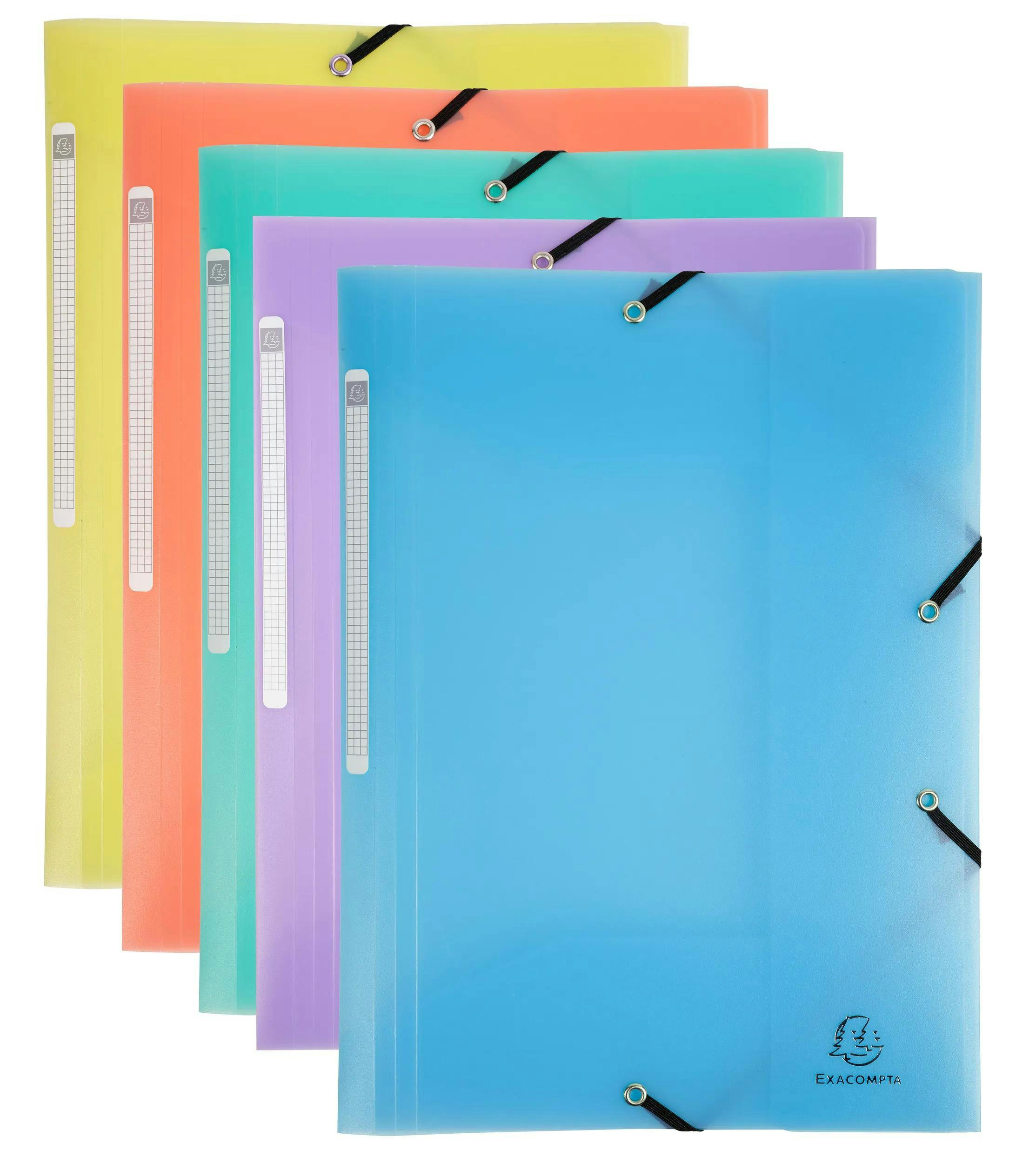 Exacompta 55170E 25x Sammelmappe A4 mit Gummizug und 3 Klappen, PP ...