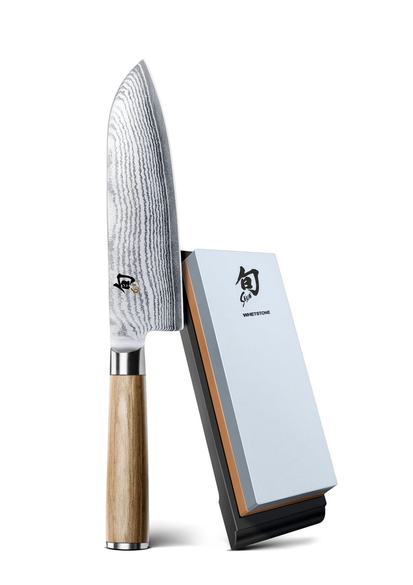 KAI Shun Classic weißes Set Santaku + Schleifstein DM0702W-W24 | METRO