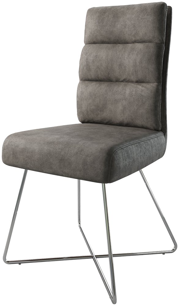 Polsterstuhl Pela-Flex X-Gestell Edelstahl Anthrazit Vintage ...