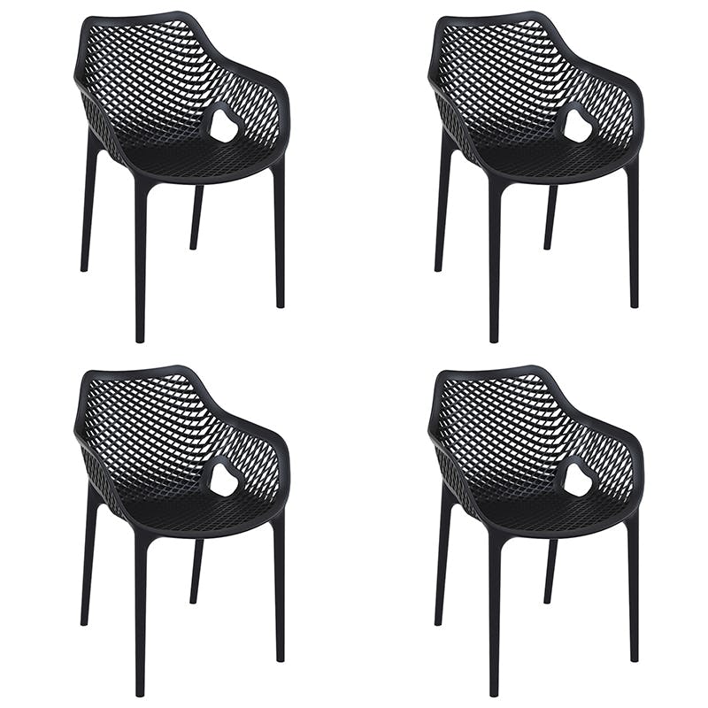 SIESTA EXCLUSIVE Pack 4 Sillas de Exterior Air XL Negro | Makro