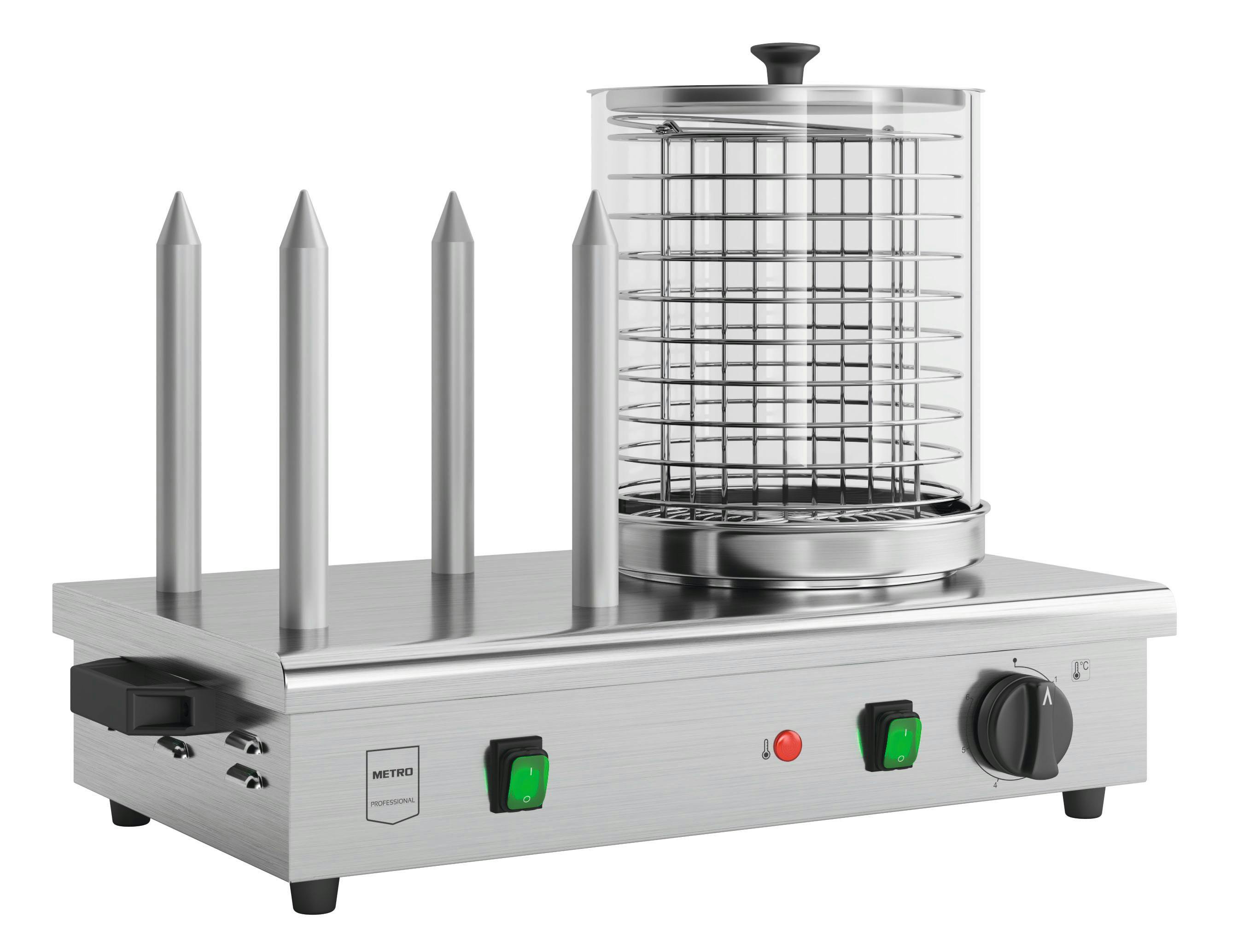 METRO Professional Hot dog maker met broodroosters GHM2001, roestvrij ...