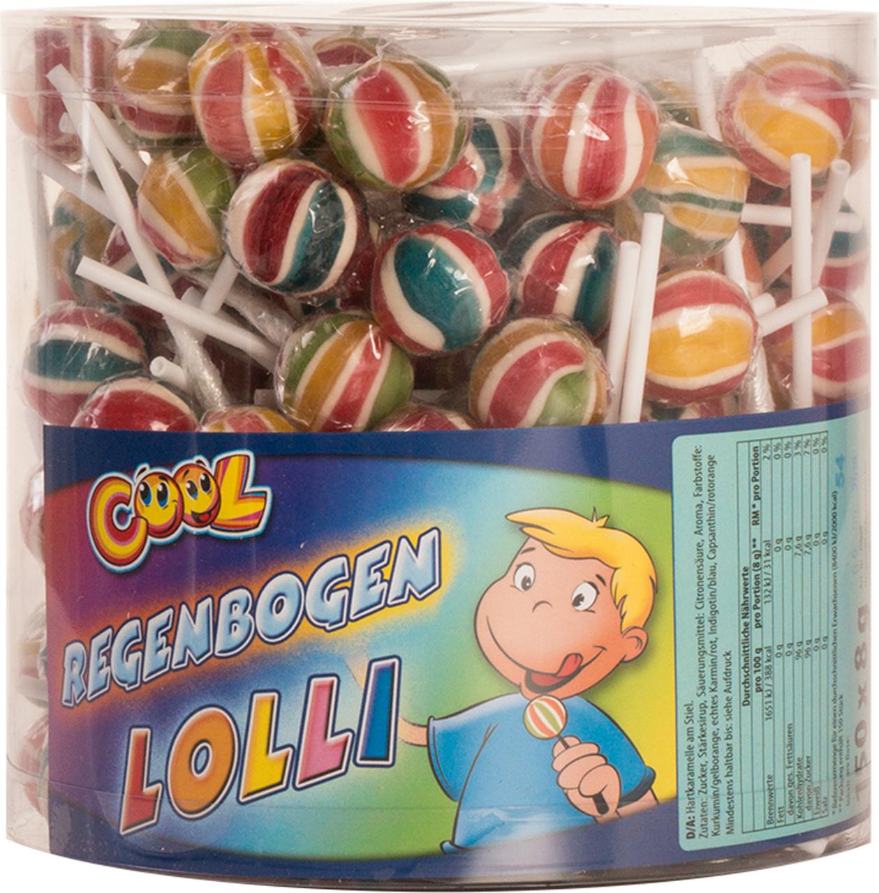 Cool Lutscher Regenbogen Lolli 150 x 8 g (1,2 kg) | METRO