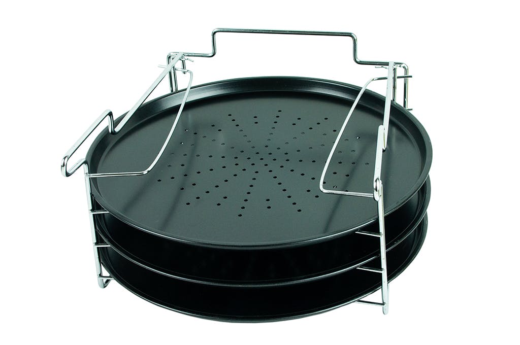 4 tlg. Pizzabackset Pizzablech Backblech Backofen Aufsteller Pizza ...