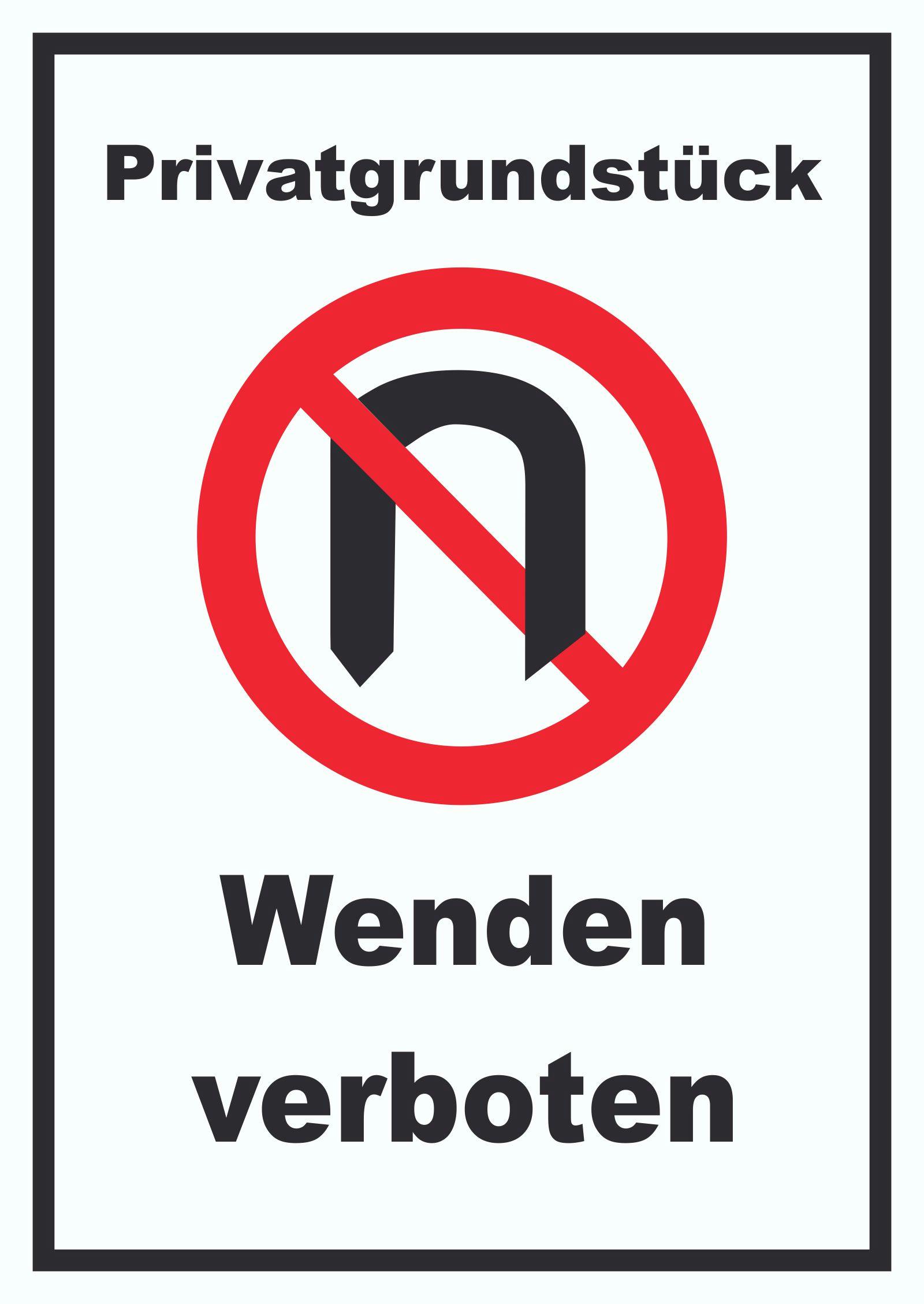 Privatgrundstück Wenden verboten Schild A3 Rückseite selbstklebend | METRO