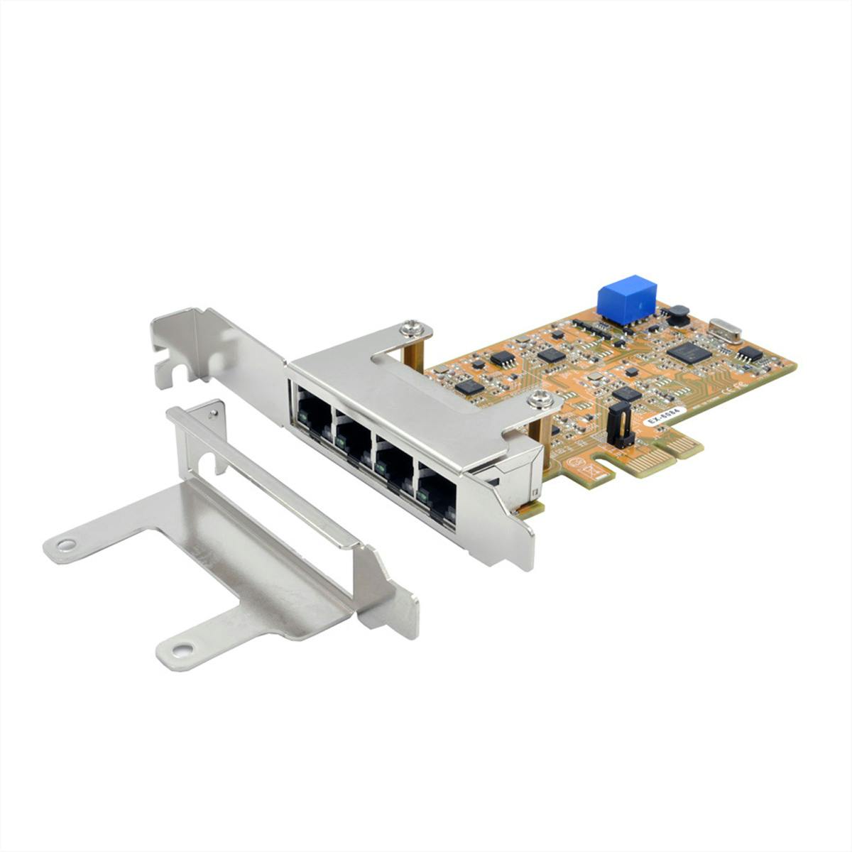 EXSYS EX-6084 PCIe 4 Port Quad Ethernet 1Gigabit Karte | METRO