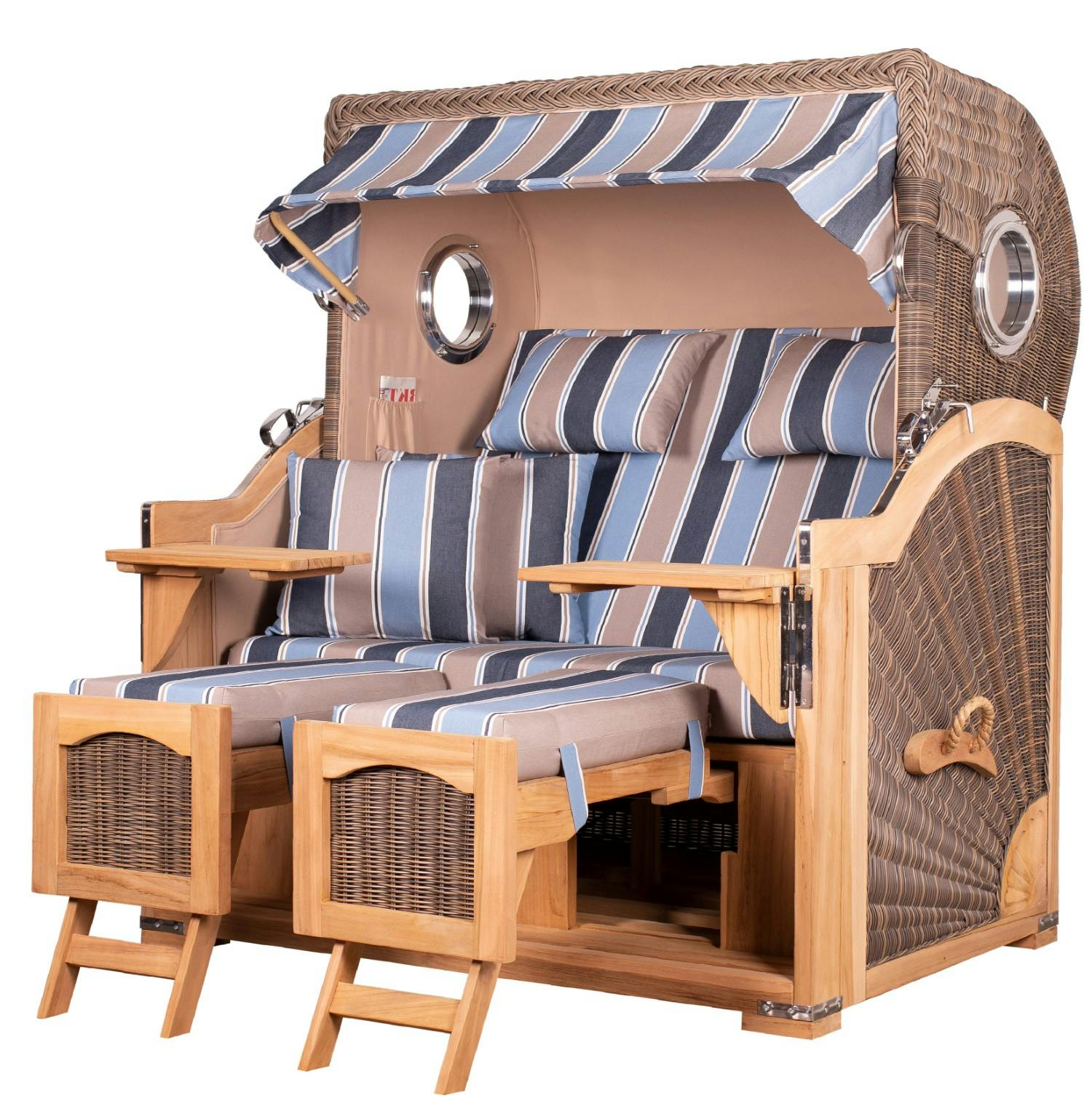 Strandkorb Komplettset - bene living - Ammersee Grande XL Teak - PE ...