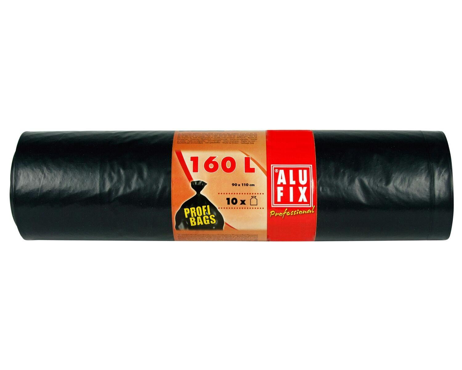 10x ALUFIX Profi Bags Müllsäcke Müllbeutel LDPE 160 L 90x110cm schwarz ...