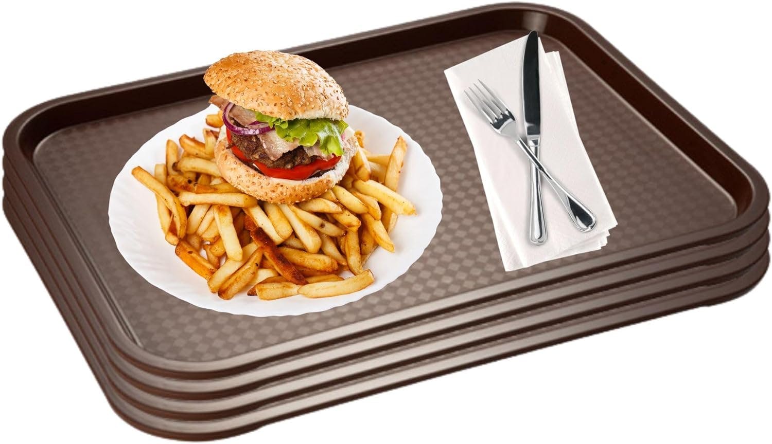 APS 4er Set APS Fast Food-Tablett/Serviertablett45 x 35,5 cm, H: 2 cm ...