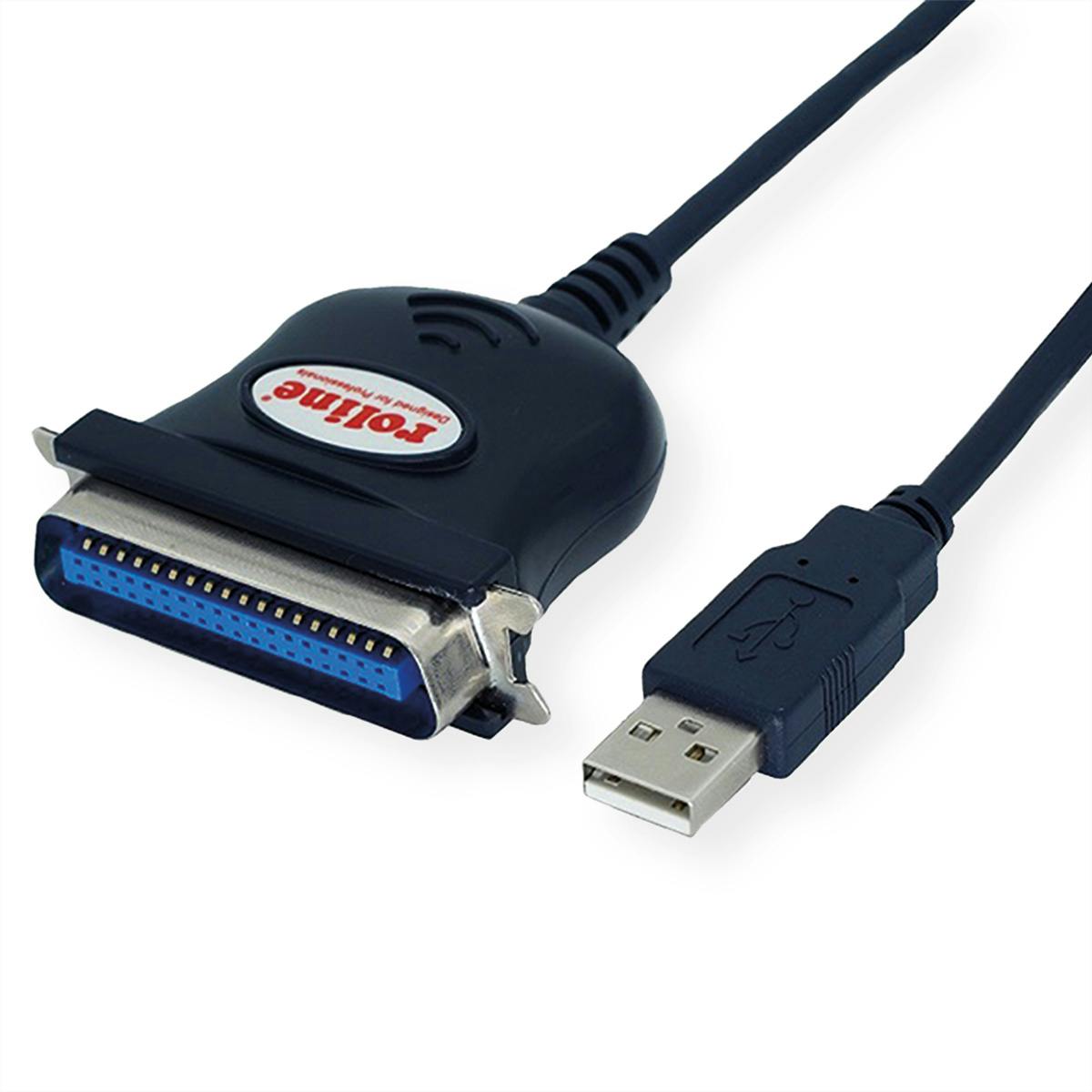 ROLINE USB converter kabel USB naar IEEE 1284, zwart, 1,8 m | Makro